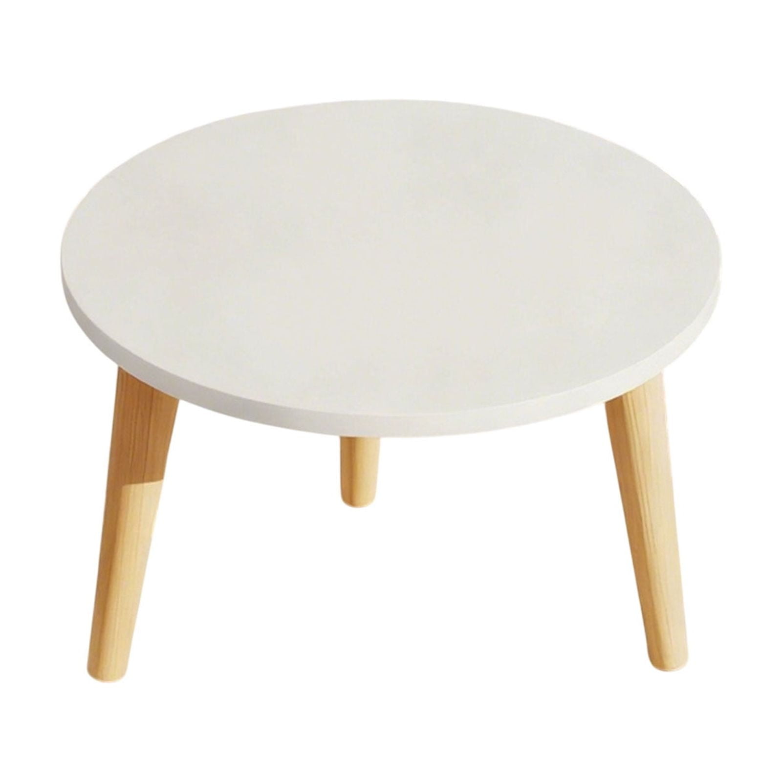 SIYTUAU Living Room Small Round Table White Wood Material 12X12X12 ...