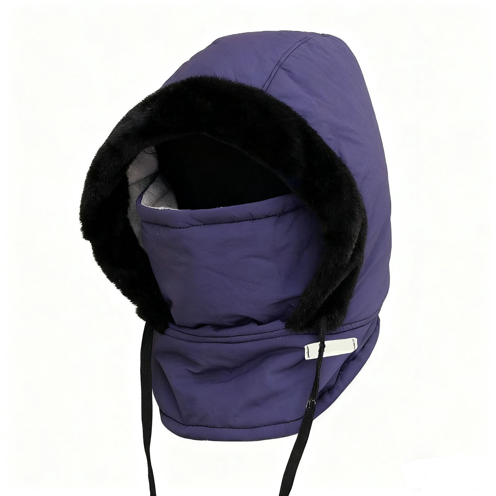 SIYTUAU Mens And Womens Thick Lined Warm Hat With Face Mask In Navy ...