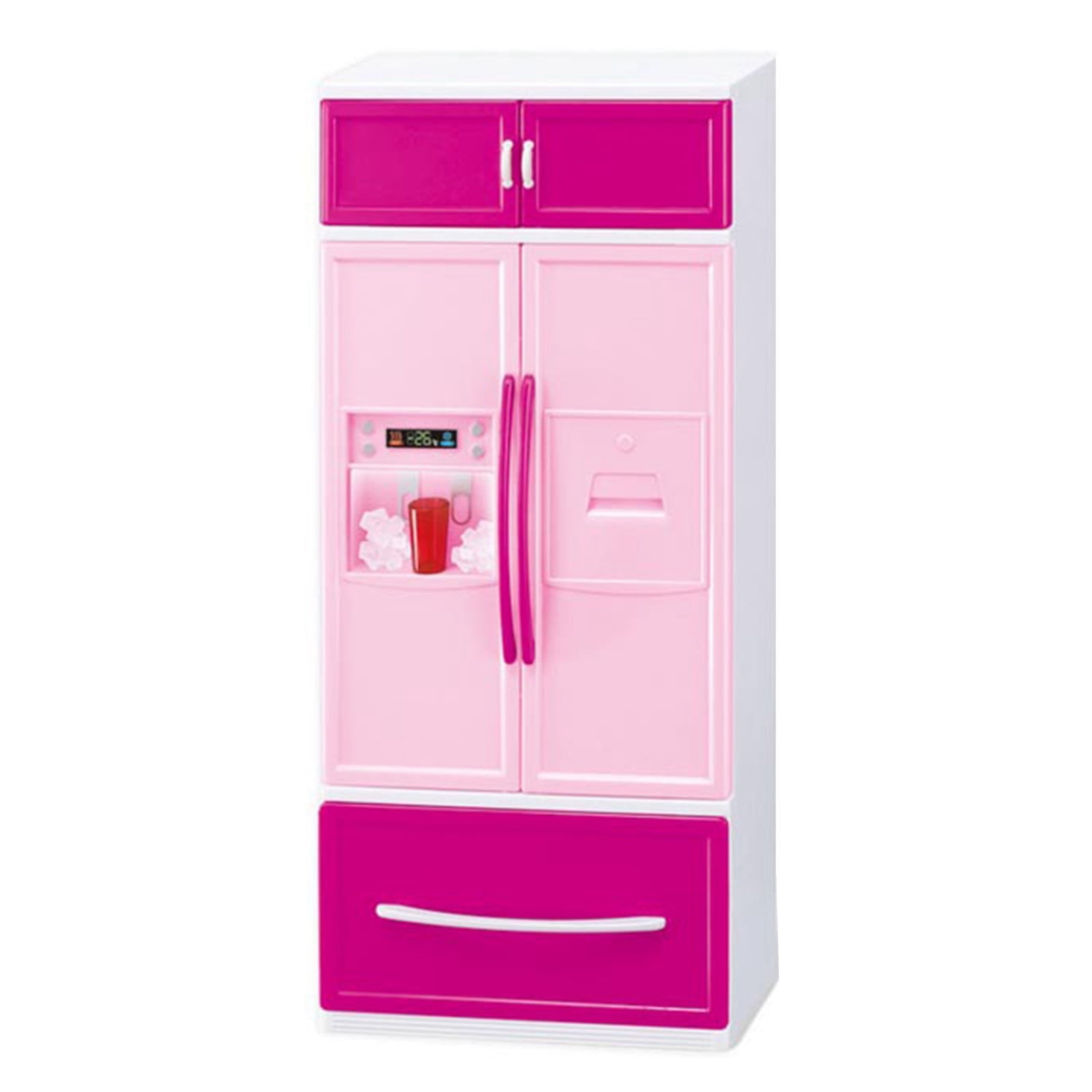 SIYTUAU Mini Play Refrigerator Toy For Kids Pink Plastic 12.3X5.1X2.7In ...