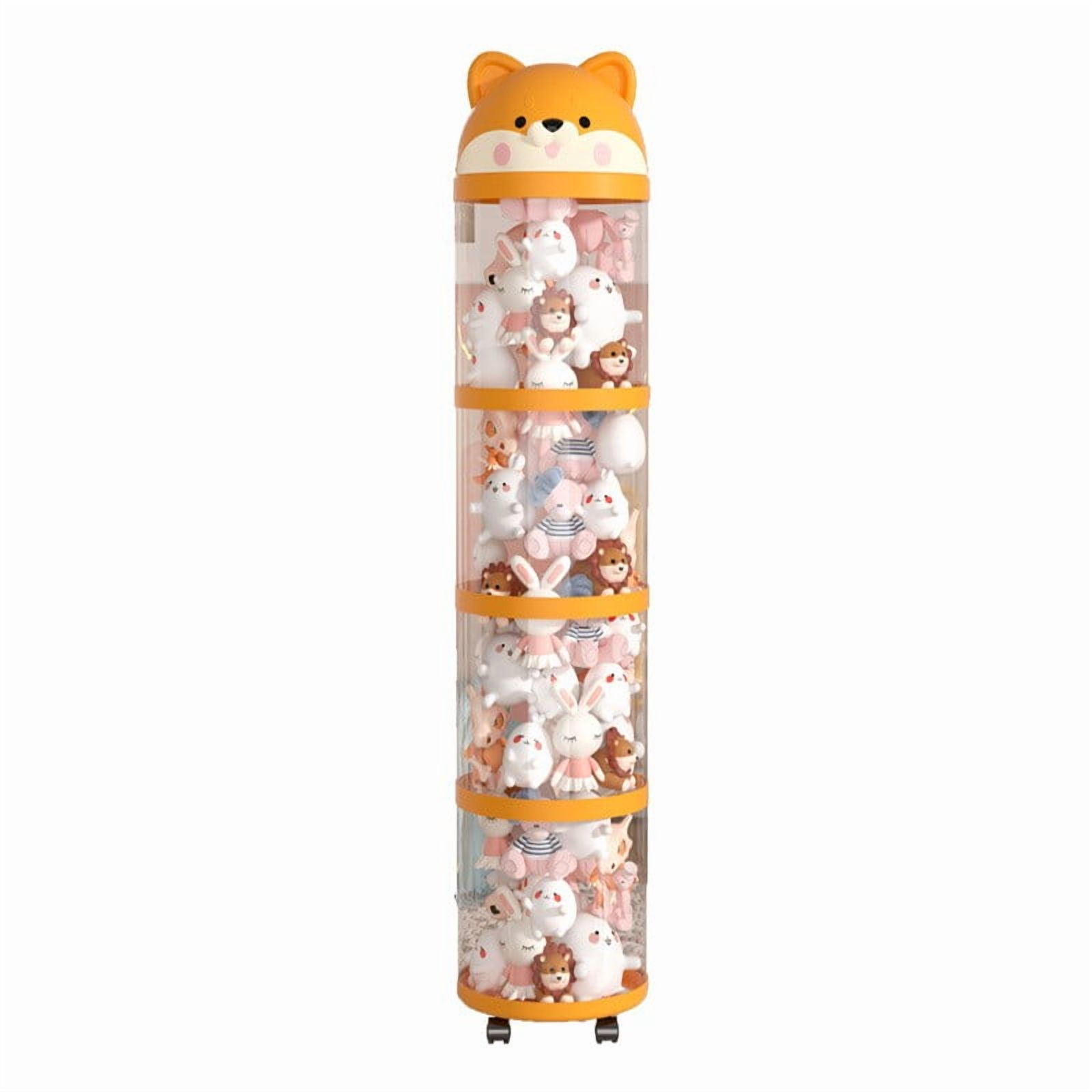 SIYTUAU Multi-Layer Stuffed Toy Storage Tube Organizer With Rolling ...