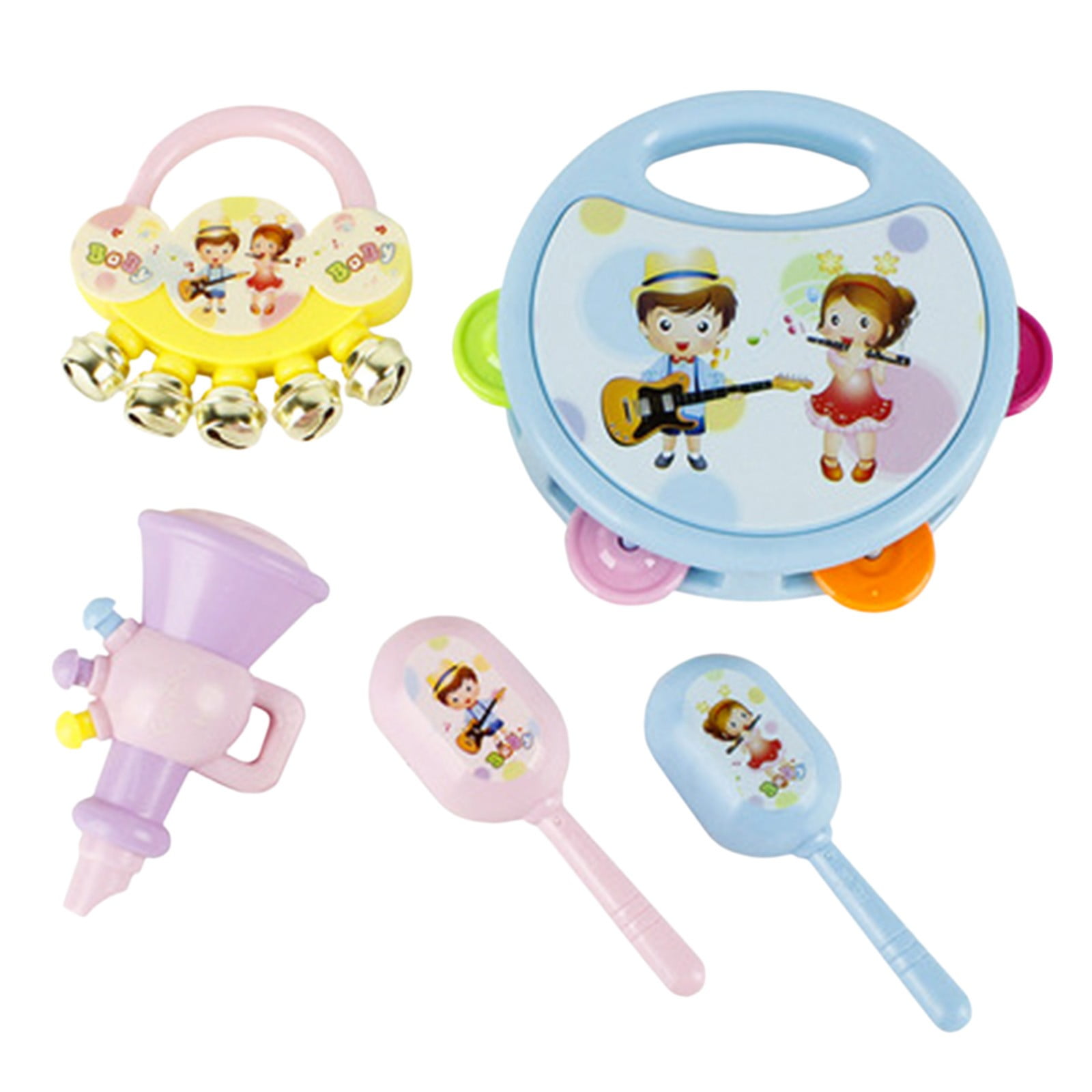 SIYTUAU Musical Toy Set Musical Toy Set Handbell Rattle Trumpet Shaker ...