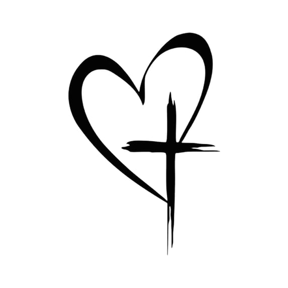 SIYTUAU Pvc Heart And Cross Vinyl Decal Sticker For Car Laptop Window ...
