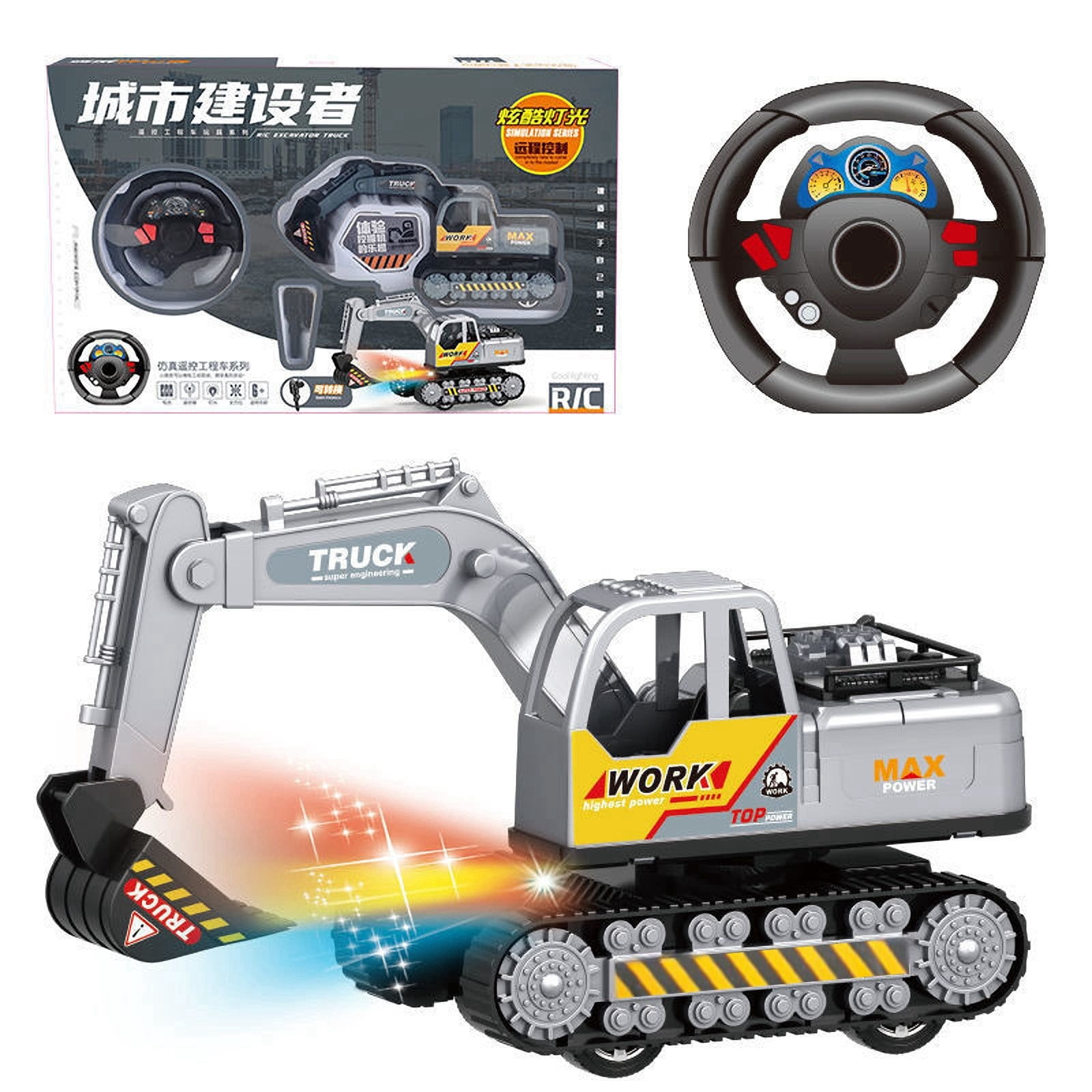 SIYTUAU Remote Control Excavator Toy Two Channel Construction Vehicle ...