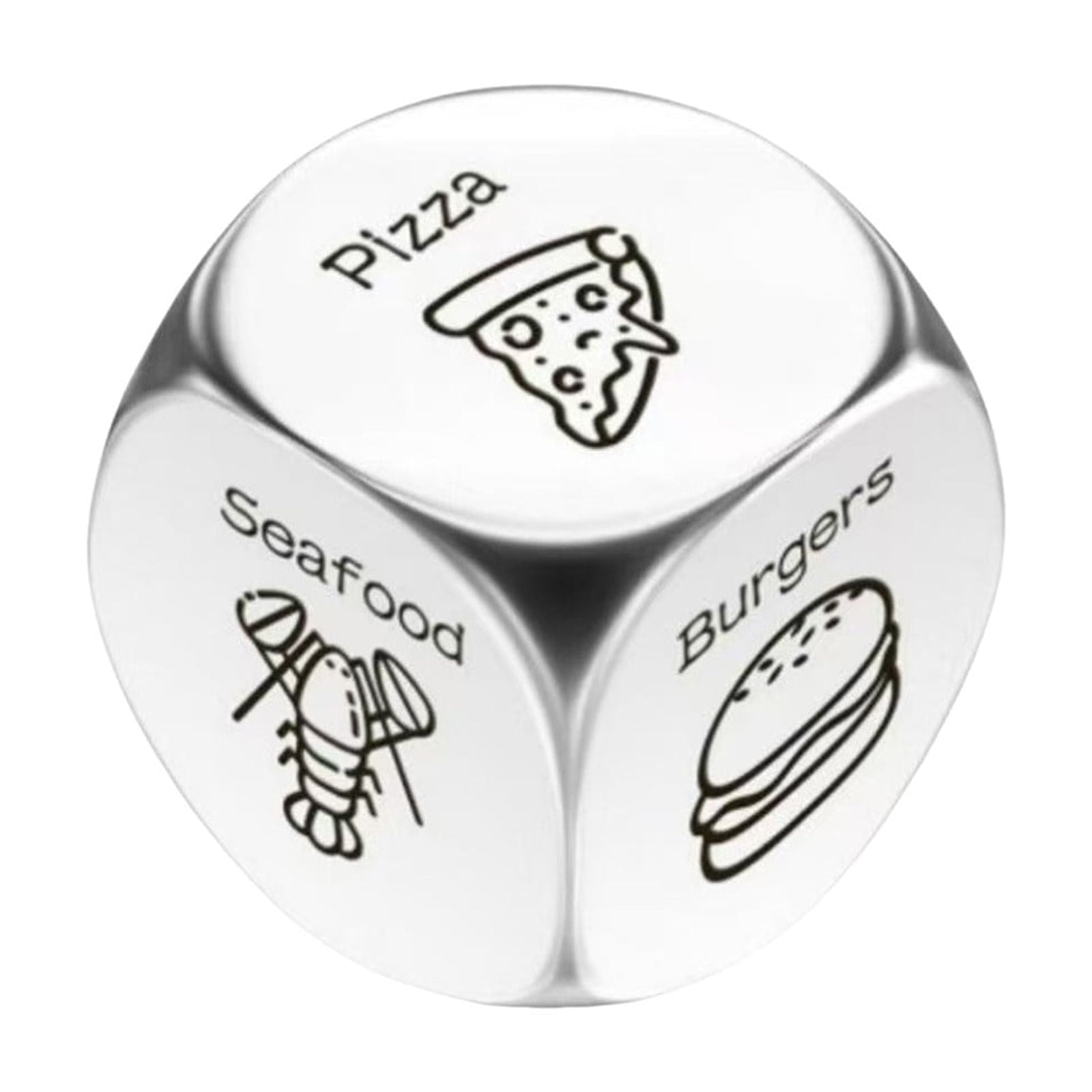 SIYTUAU Selection Food Decision Dice Metal Multi Sided Game For Random Choice Party Activity ...