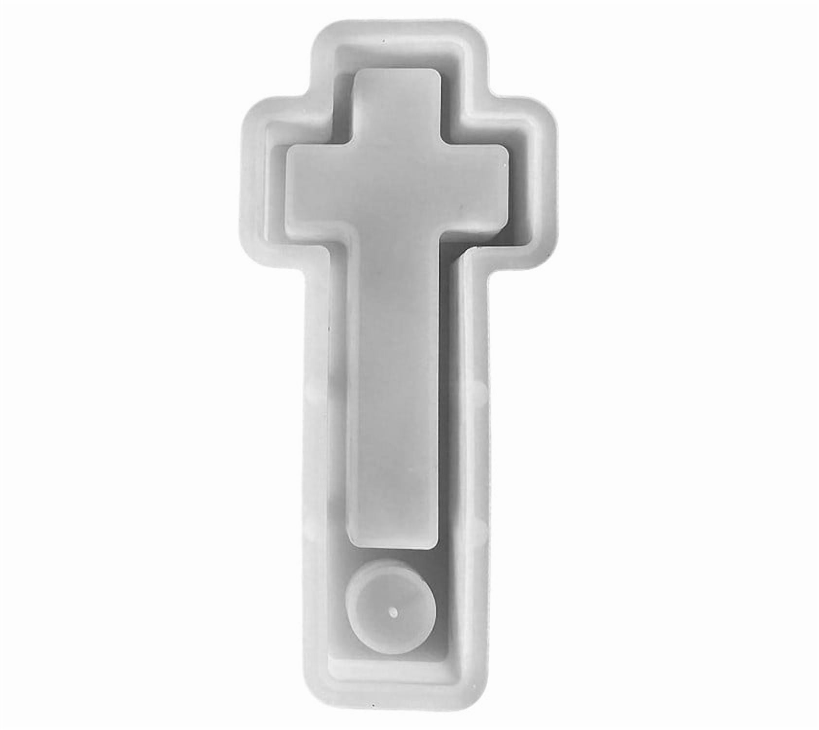 SIYTUAU Silicone Mold For Cross Candlestick With Hole Incense Support ...