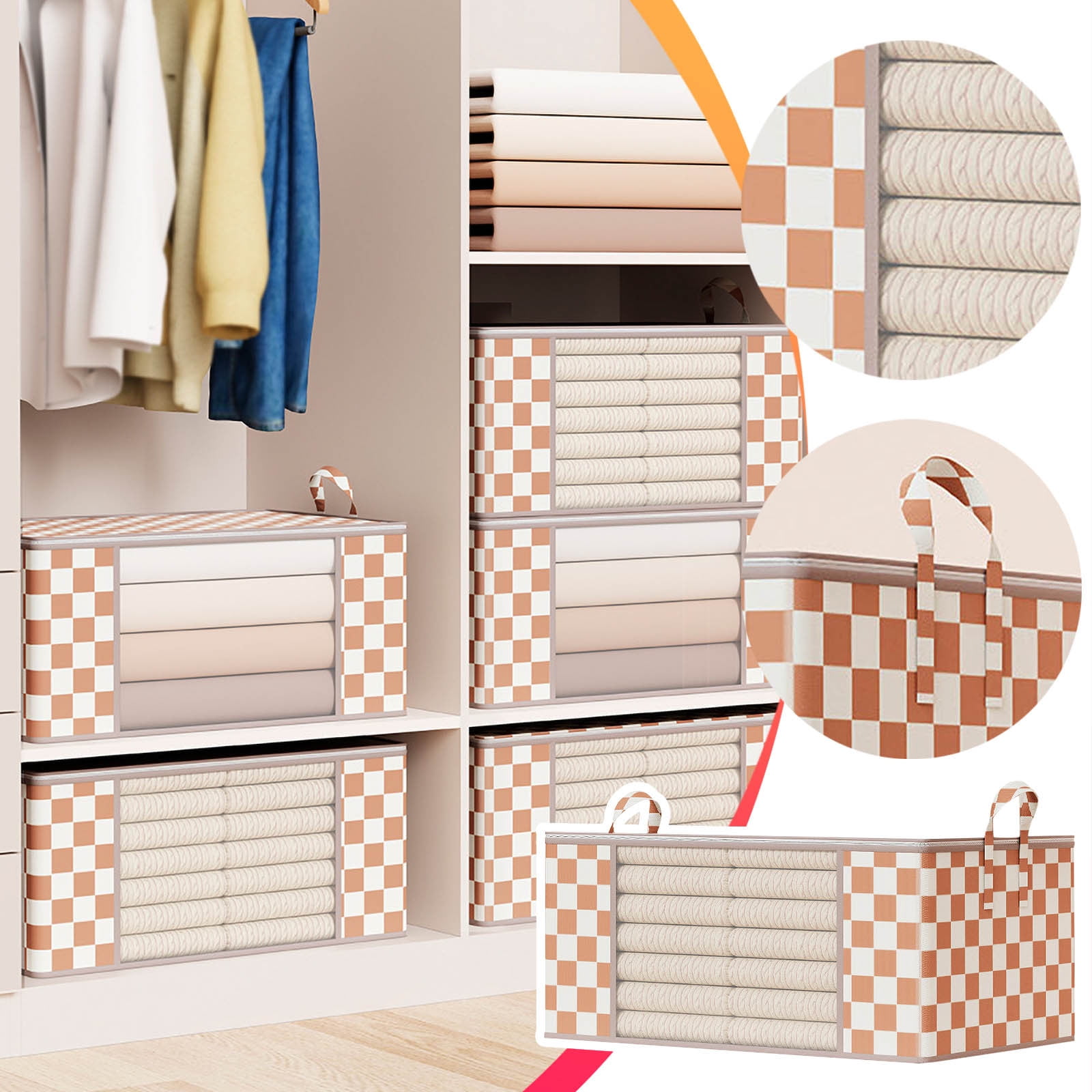 SIYTUAU Storage Basket With Visual Window For Wardrobe Organization ...