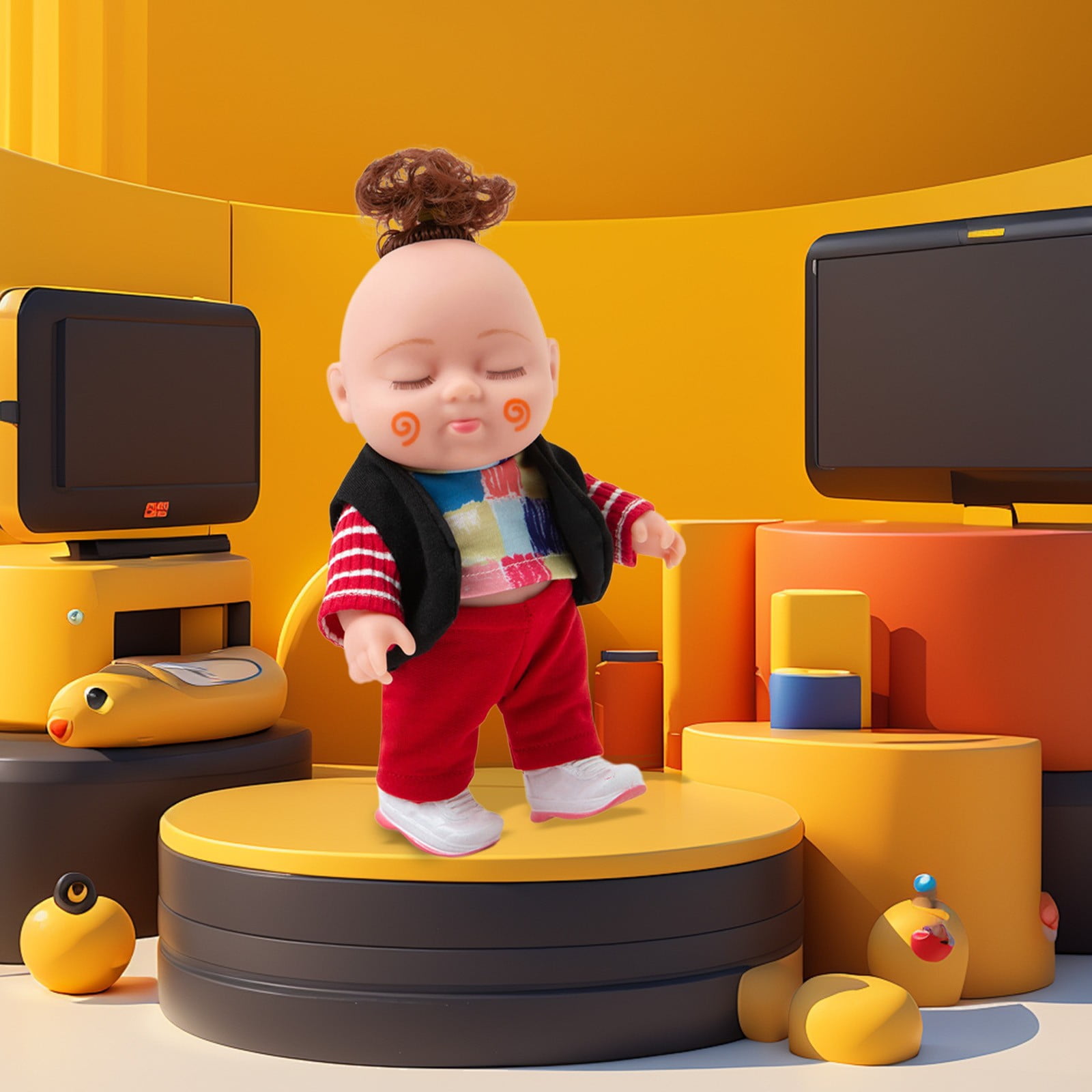 SIYTUAU Vinyl Fashion Doll Blue Hoodie Outfit 22Cm Posable Figure ...