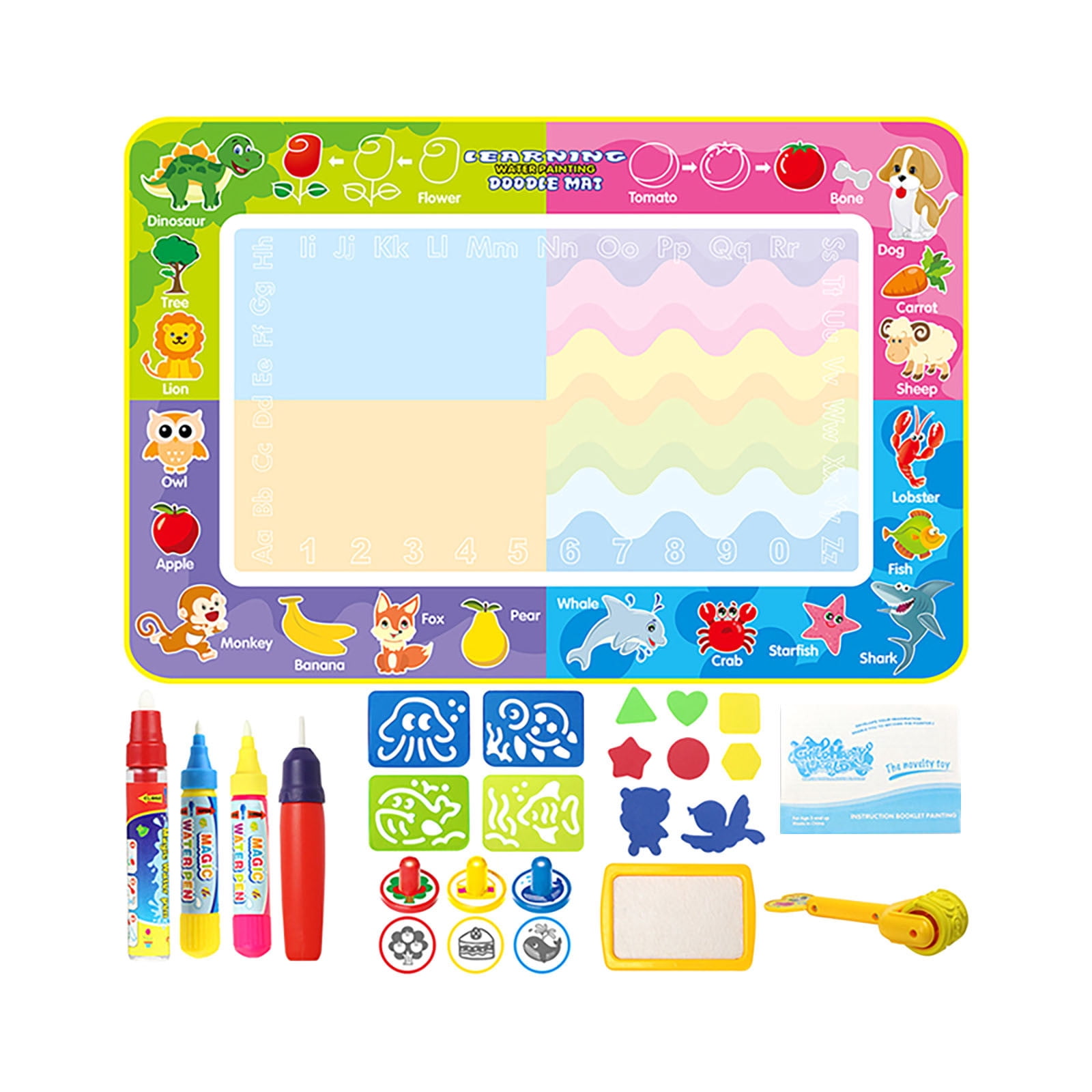 SIYTUAU Watercolor Graffiti Pad Reusable Drawing Mat Hidden Color ...