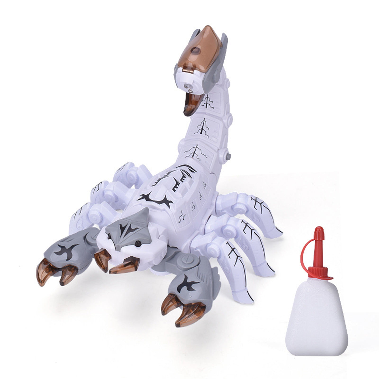 SIYTUAU White Mechanical Scorpion Toy With Spray Function Sound 10.8X8 ...