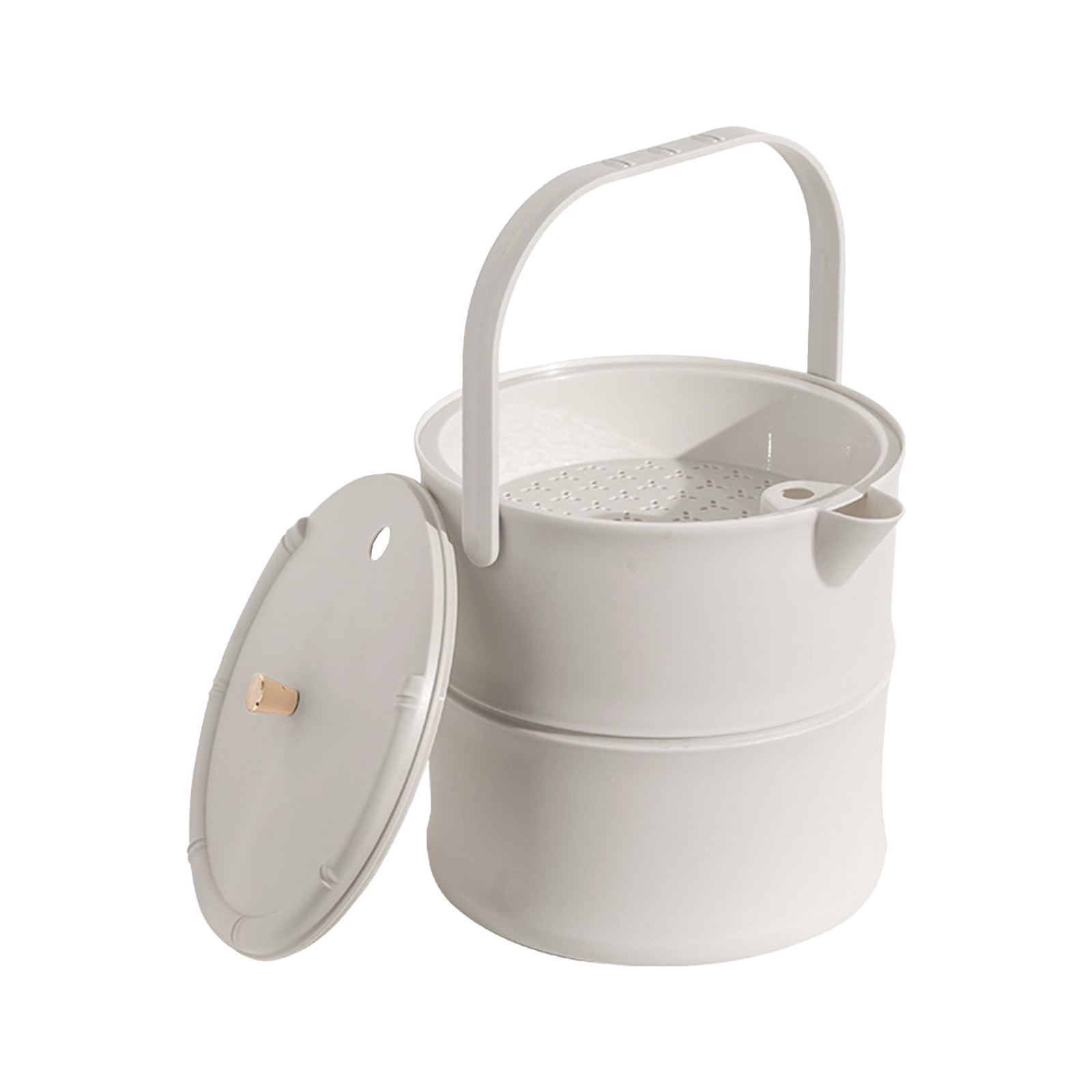 SIYTUAU White Multi Purpose Tea Dregs Bucket With Lid For Office And ...
