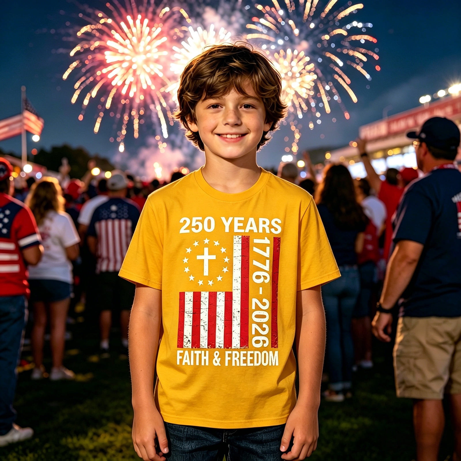 SIYUDAN Kids 250th Anniversary Shirt Short Sleeve Shirt 4Th of July ...