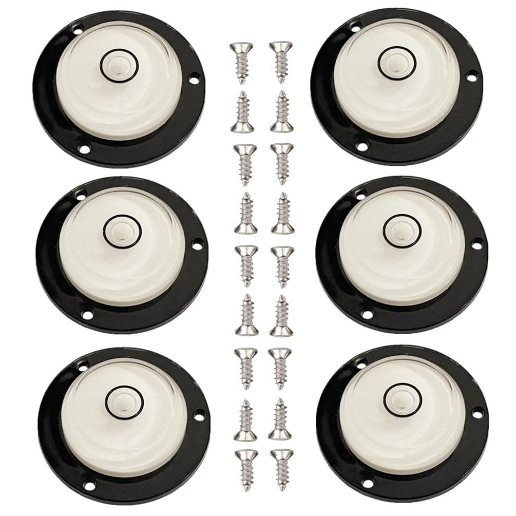 SIZIKJXGHWYI 6Pcs Circular Bubble Level with Screws Mounted, Domed ...