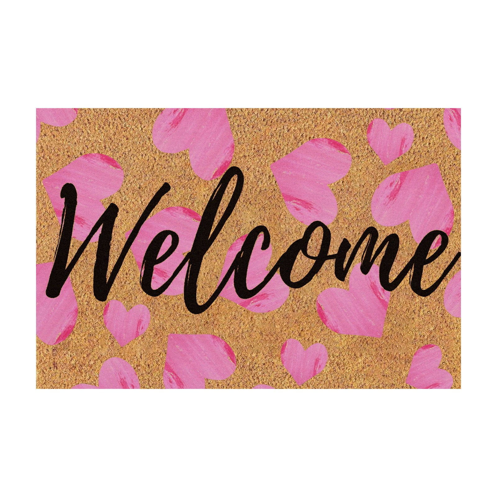 Sifdseng Coir Door Mats Outdoor Welcome Front Door Mat Valentines Day Floor Mat Holiday Mat