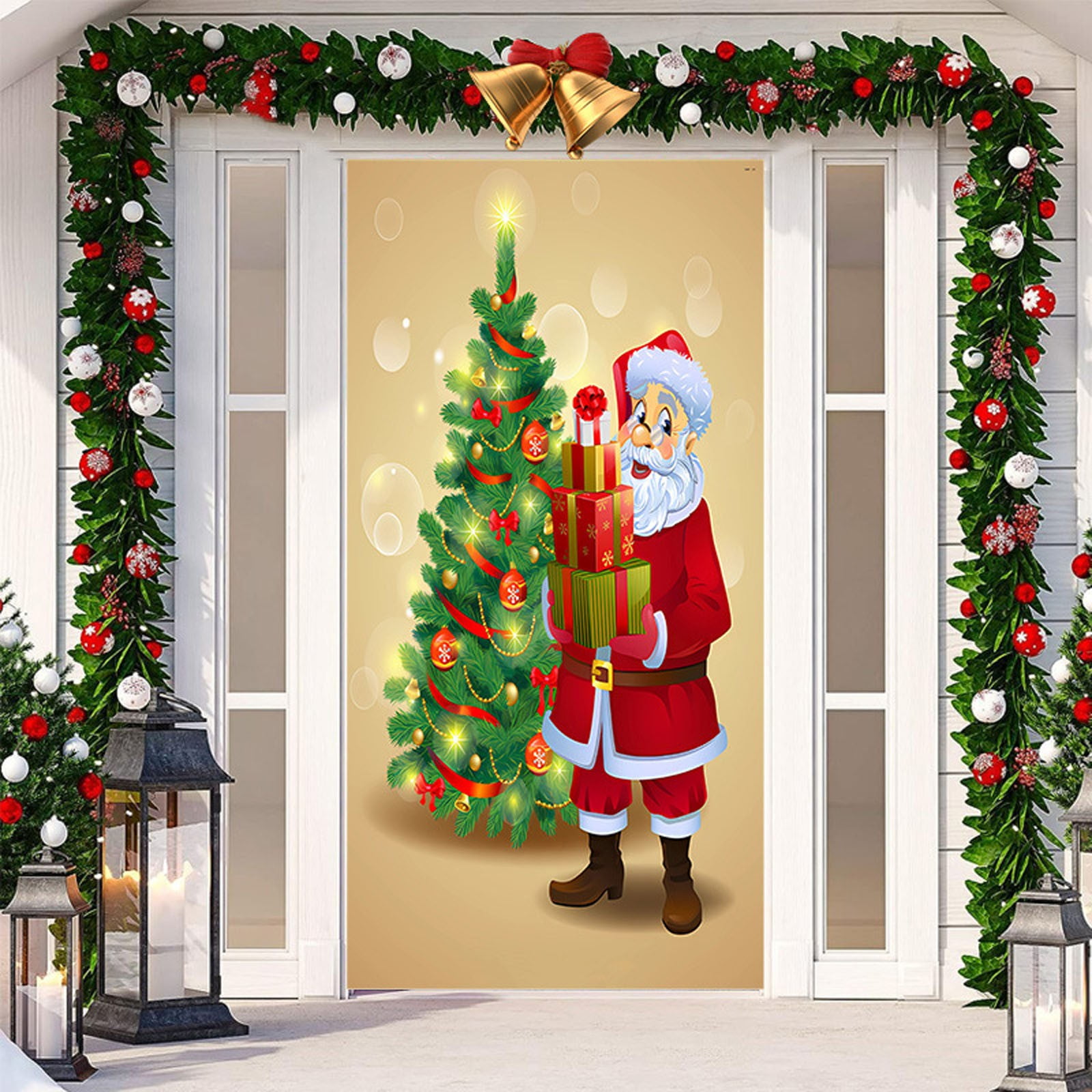 SIfdSeng Door Decorations Hanging Green Christmas Door Decoration Door ...