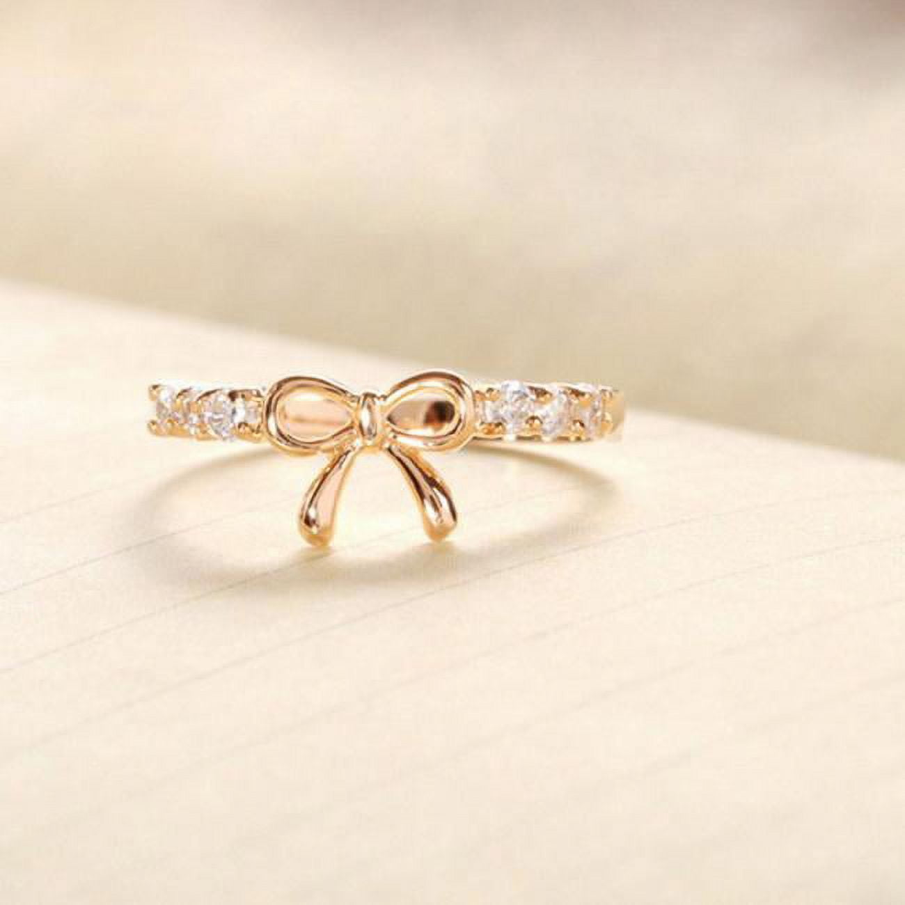 SIfdSeng Vintage Rings for Women Korean Jewelry Simple Bow Ring Gd ...