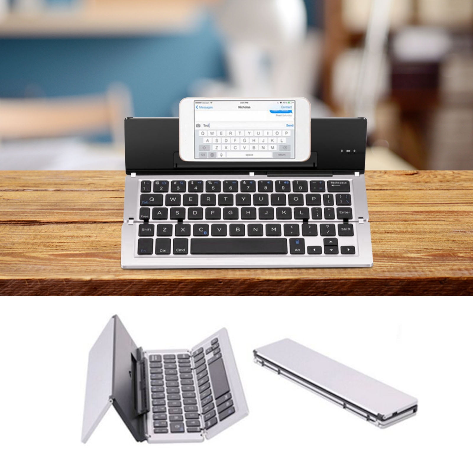 SIfdSeng Wireless Large Print Keyboard Mini Portable Wireless Bluetooth ...