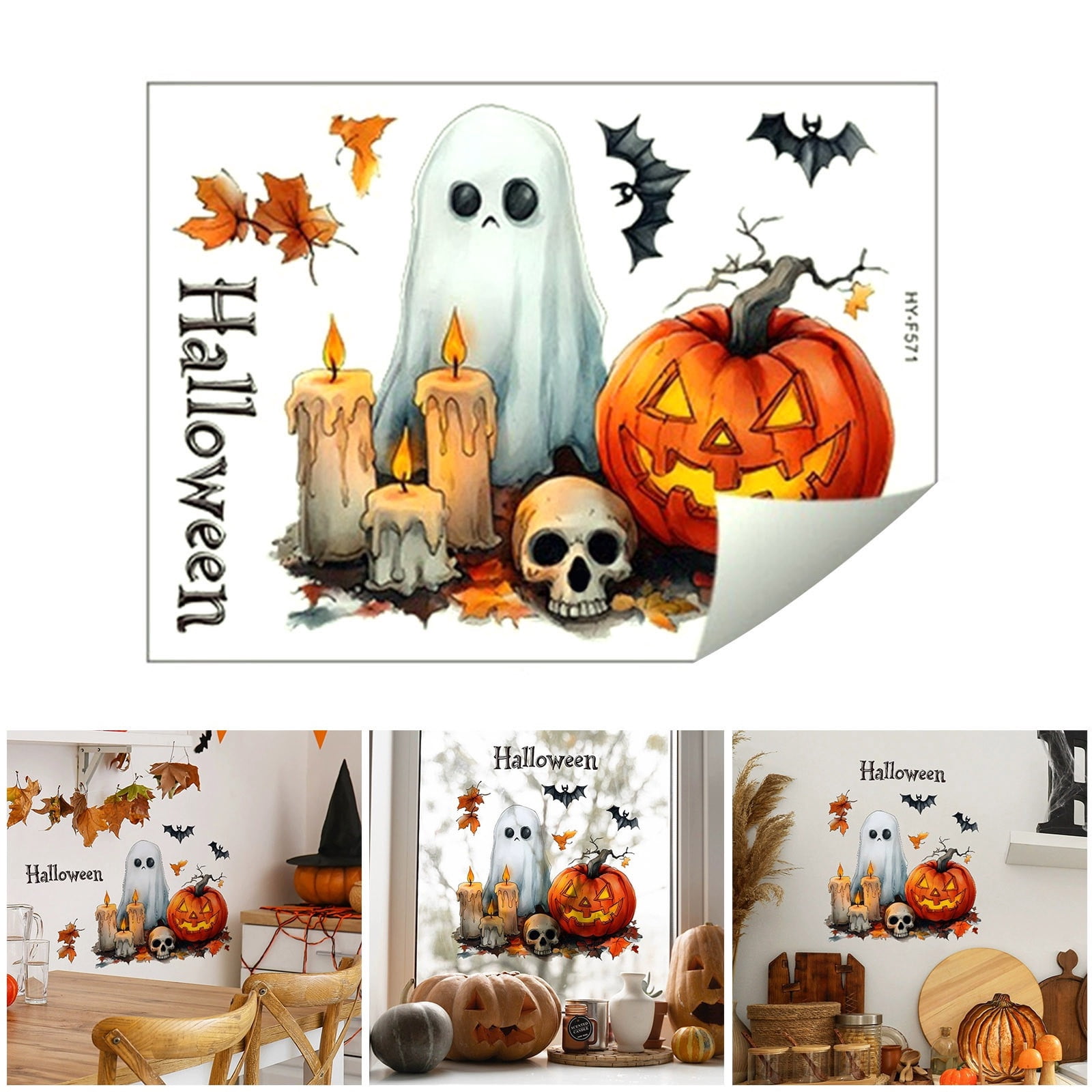 SIguan,Halloween Decorations Window Stickers,Scary Halloween Window ...