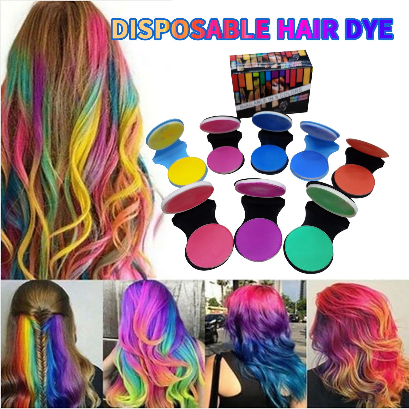 SIquannn Disposable 8-color Hicolor Hair Dye Toner Hair Tintation Dark ...