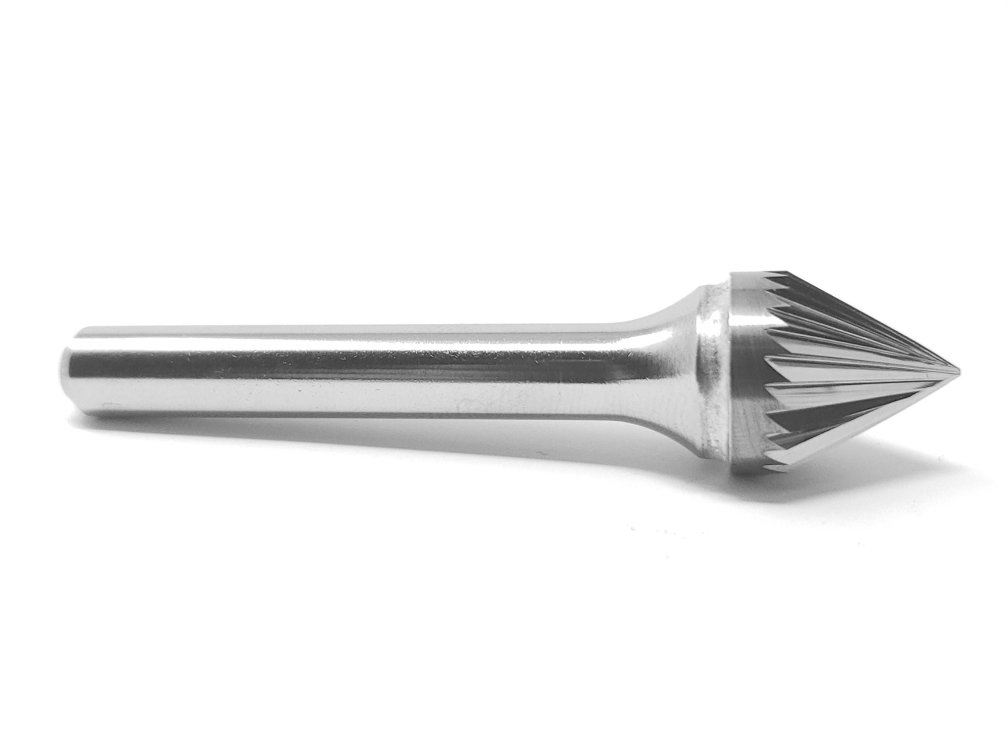 HELONGCO SJ-5 Single Cut Cone 60 Degree Carbide Burr Bit 1/2" x 7/16 ...