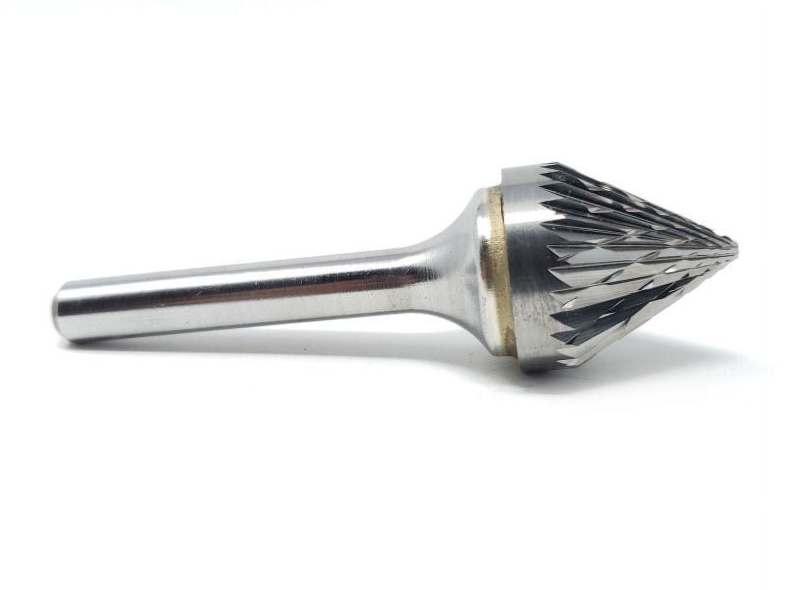 HELONGCO SJ-7 Double Cut Cone 60 Degree Carbide Burr Bit 3/4" x 11/16 ...