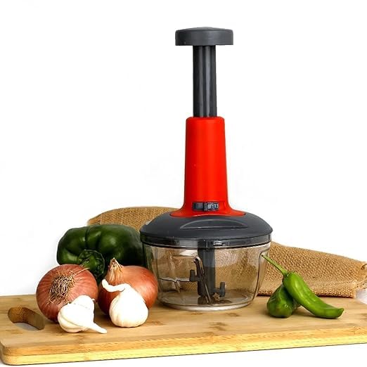 SJ ENTERPRISESManual Food Chopper Compact Powerful Hand Held Vegetable ...