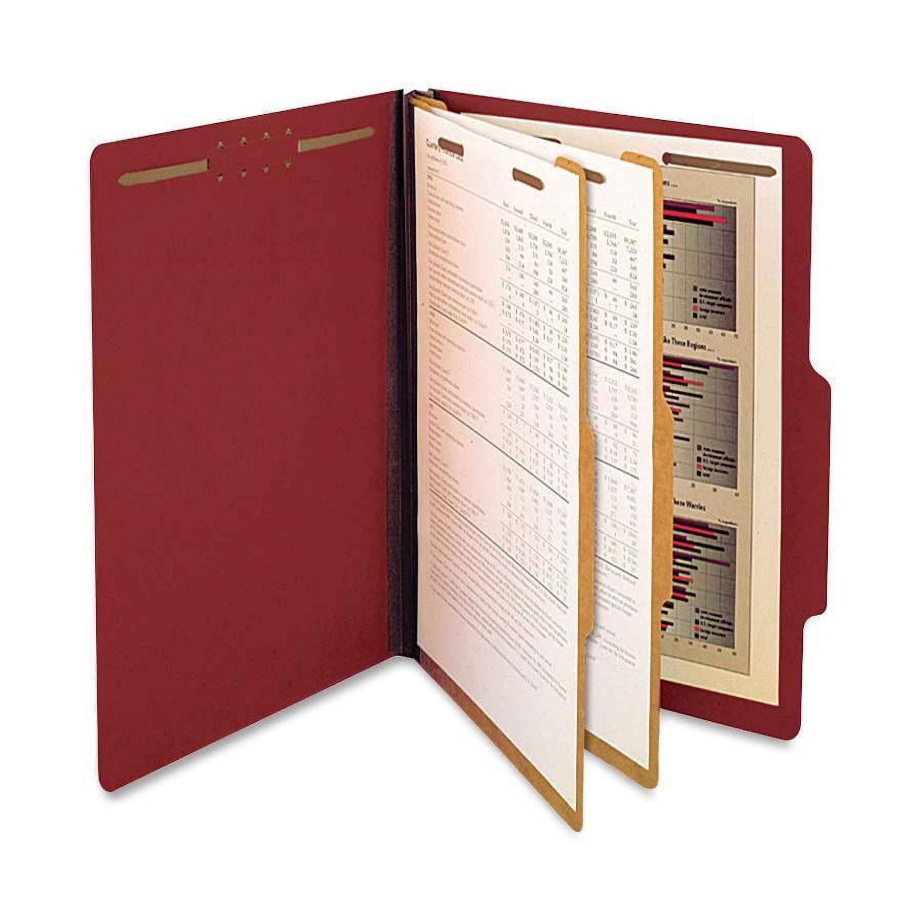 SJ Paper, SJPS61900, 2-Divider Classification Folders, 15 / Box, Red ...