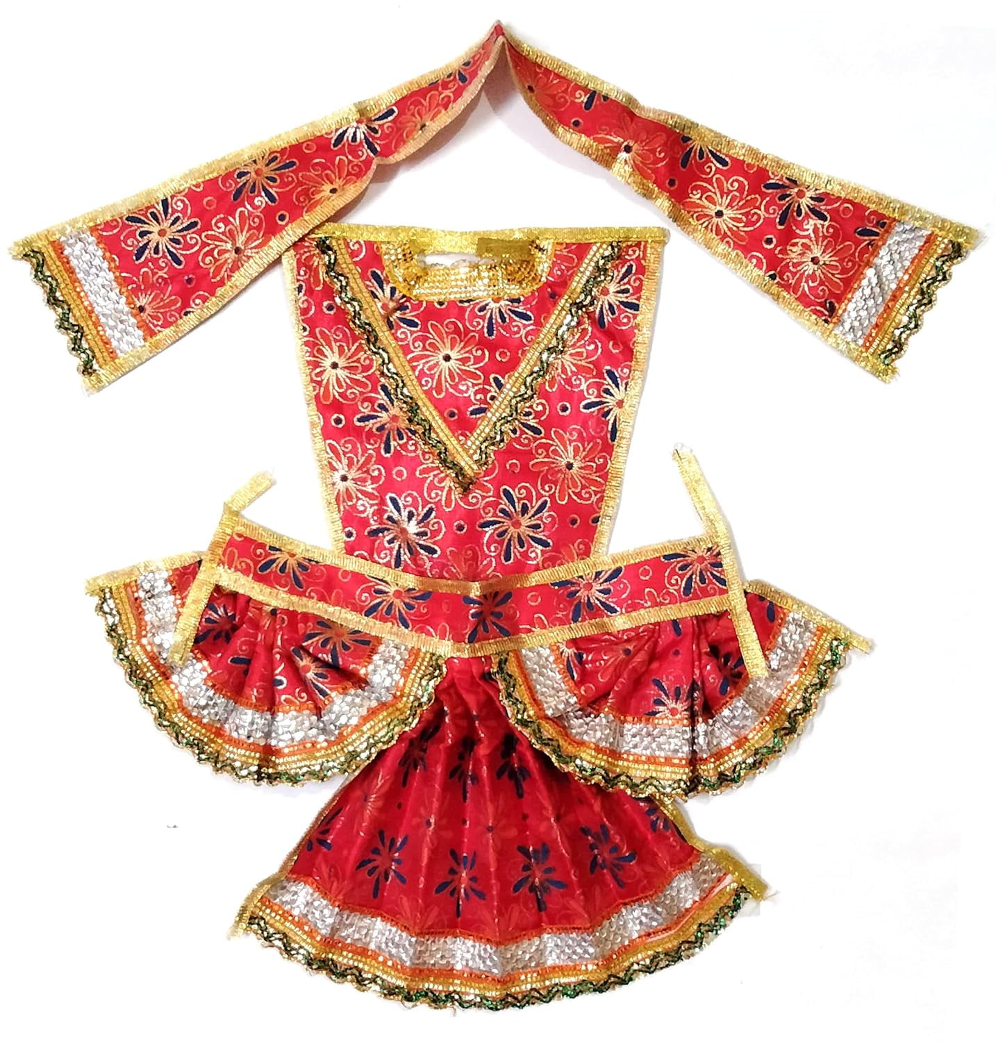 SJ TradersHanuman Ji Chola Made of Silk Cloth Size 7 Inch Dress Silk ...