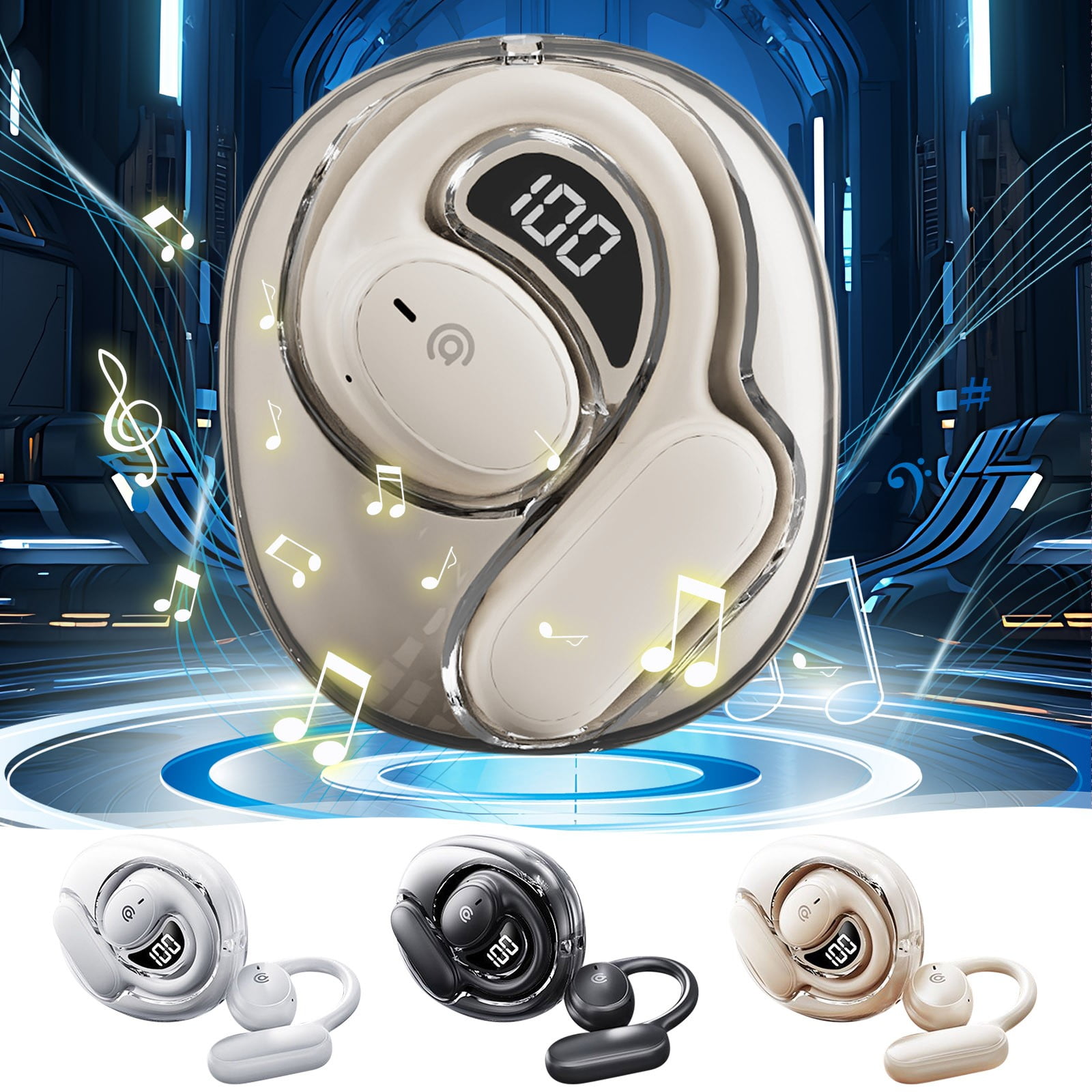 SJ235 Open Ear Headphones for Sports Bluetooth Ear Earbuds for Runners ...