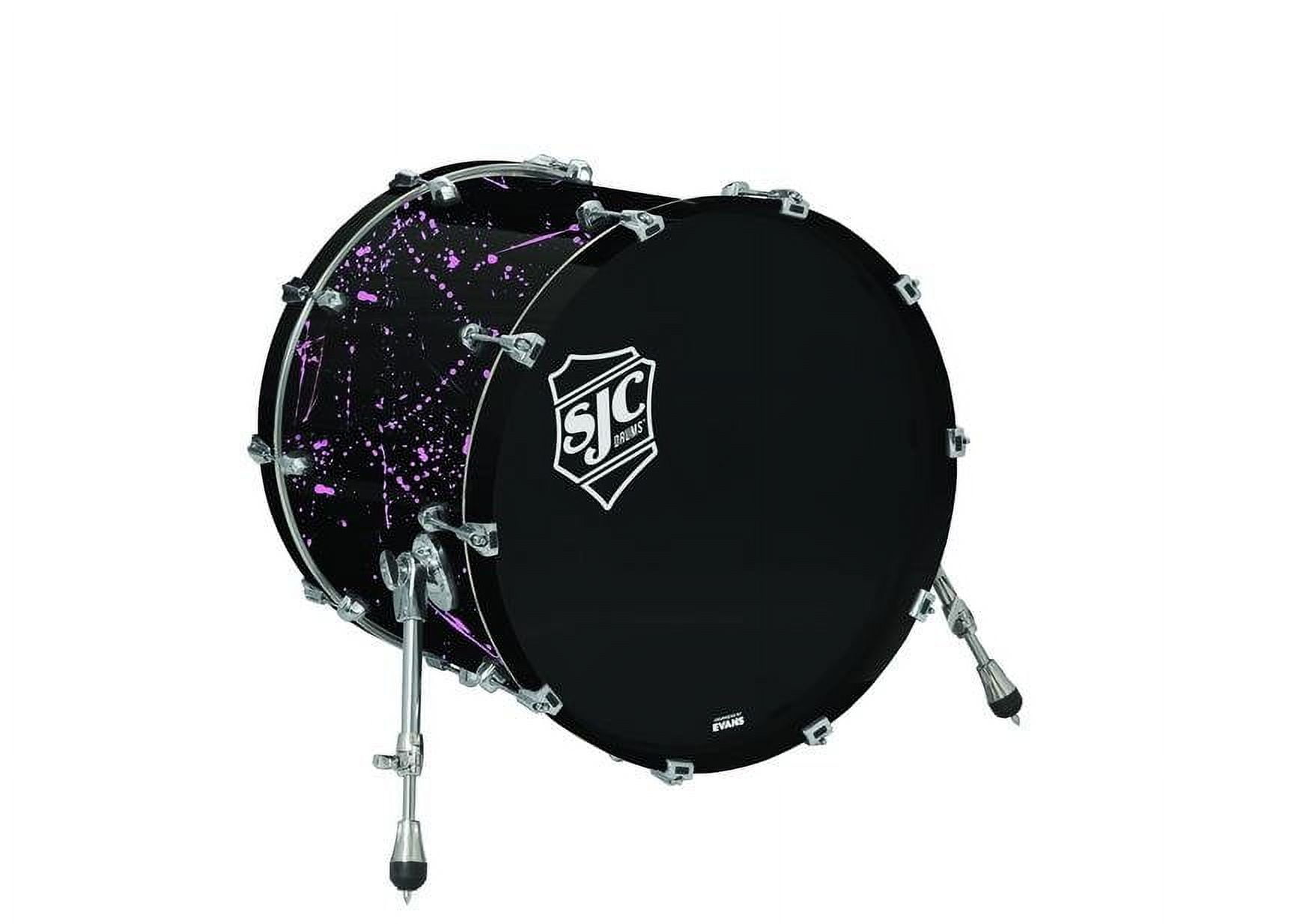 SJC Drums Navigator Bass Drum 18"x22" - Black with Pink Splatter ...