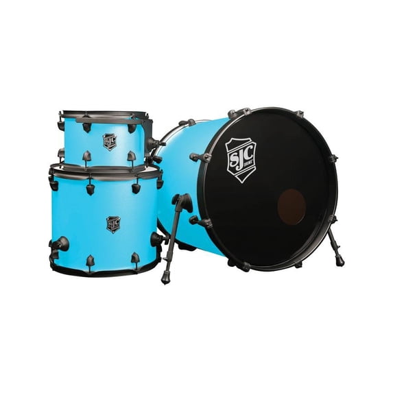 SJC Pathfinder 3-Piece Drum Kit Caribbean Blue 22"/16"/12" Maple Hybrid ...