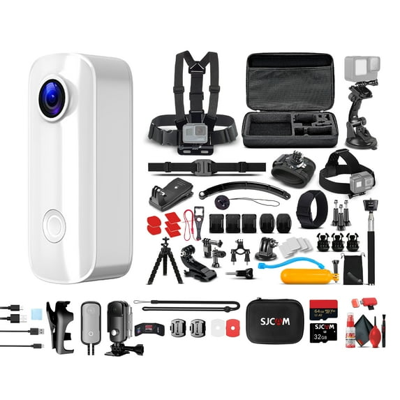SJCAM C100 Plus Action Camera in White with 4K Video, EIS Stabilization ...