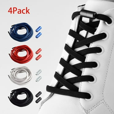 HICKIES Elastic Stretch Shoe Strings, No-Tie Lacing System, Black ...
