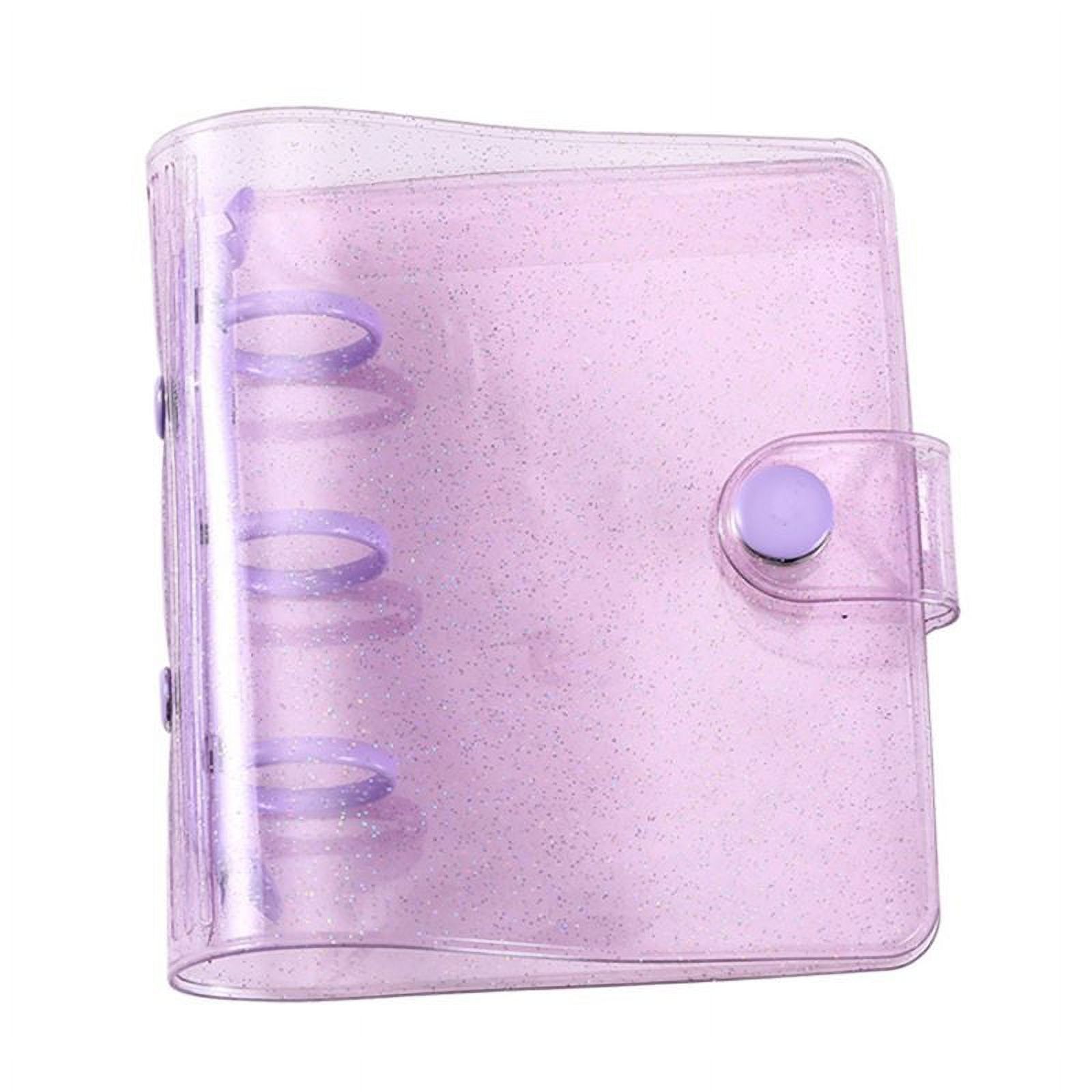 SJENERT Mini Transparent Three-Ring Binder Sleeve,Transparent Soft PVC ...