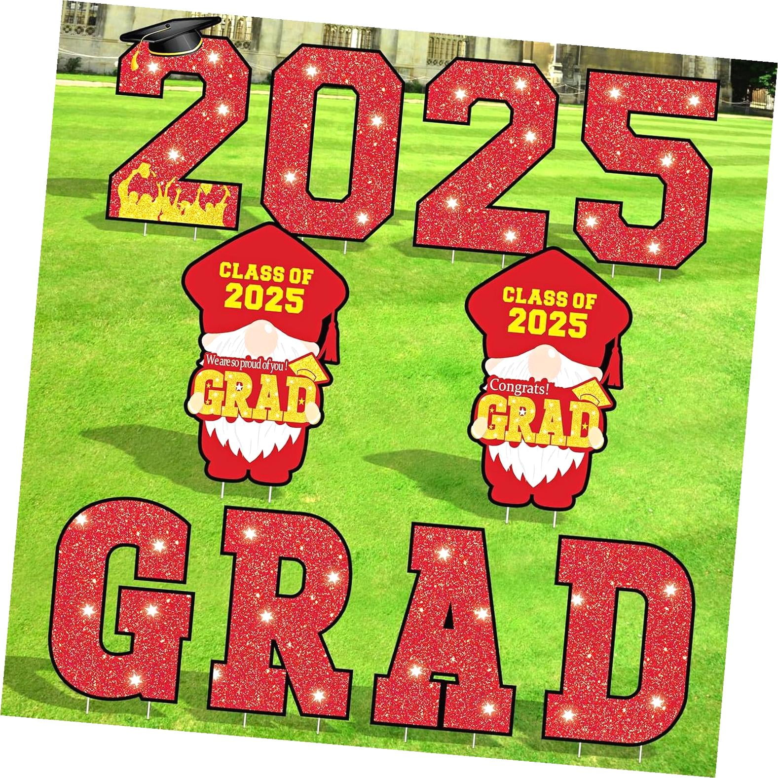 SJJ 10 PCS Class 2025 Graduation Yard Sign Lawn Decorations ...