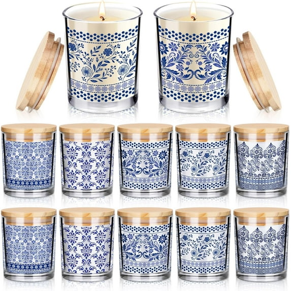 SJJ 10 Pcs Christmas Jars Empty Containers Bulk 7 oz Ceramics Jars with ...