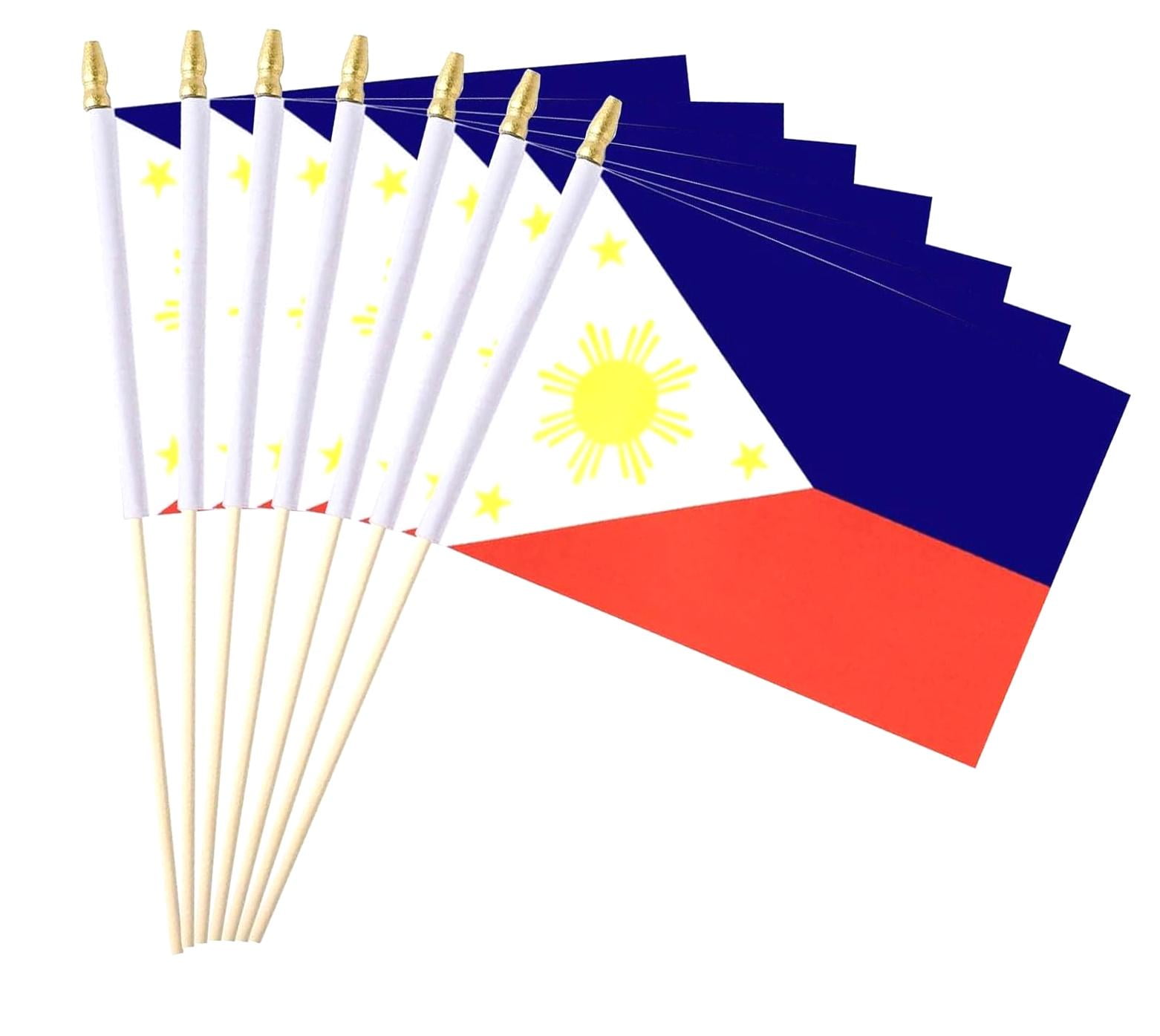 SJJ 12 Pack Filipino Flags on Sticks Philippines Mini Hand Held Flags ...