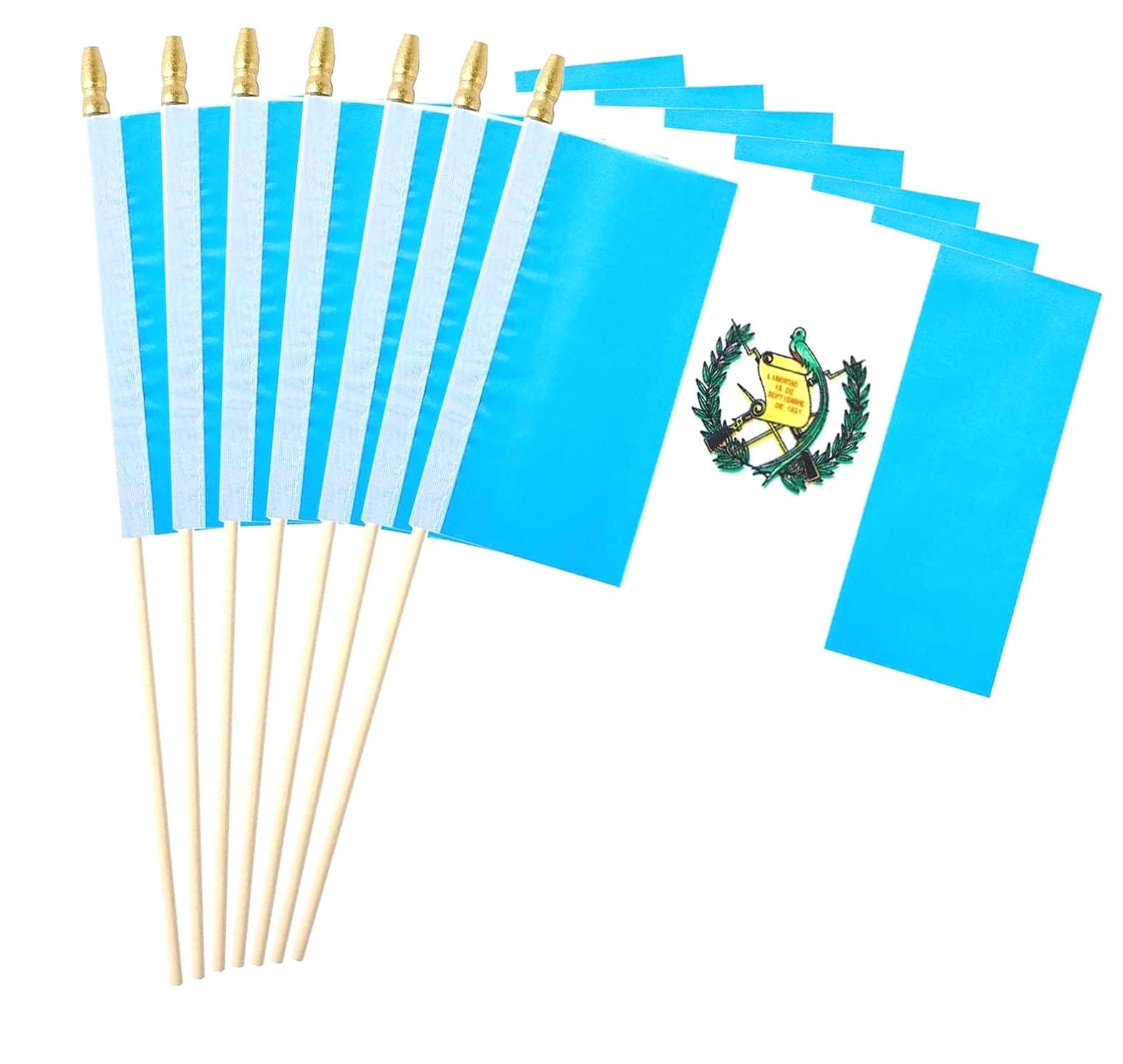 SJJ 12 Pack Guatemalan Flags with Sticks, Mini Handheld Guatemala Flags ...