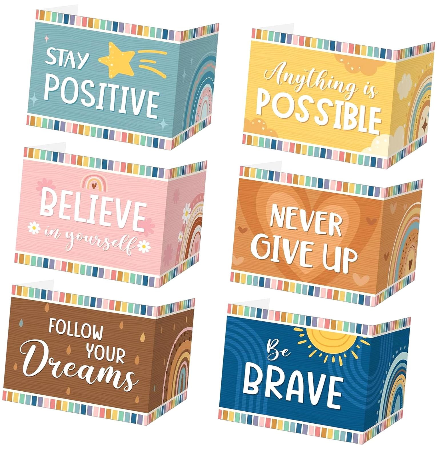 SJJ 12 Piece Motivational Privacy Folders for Students, Cardboard Desk ...