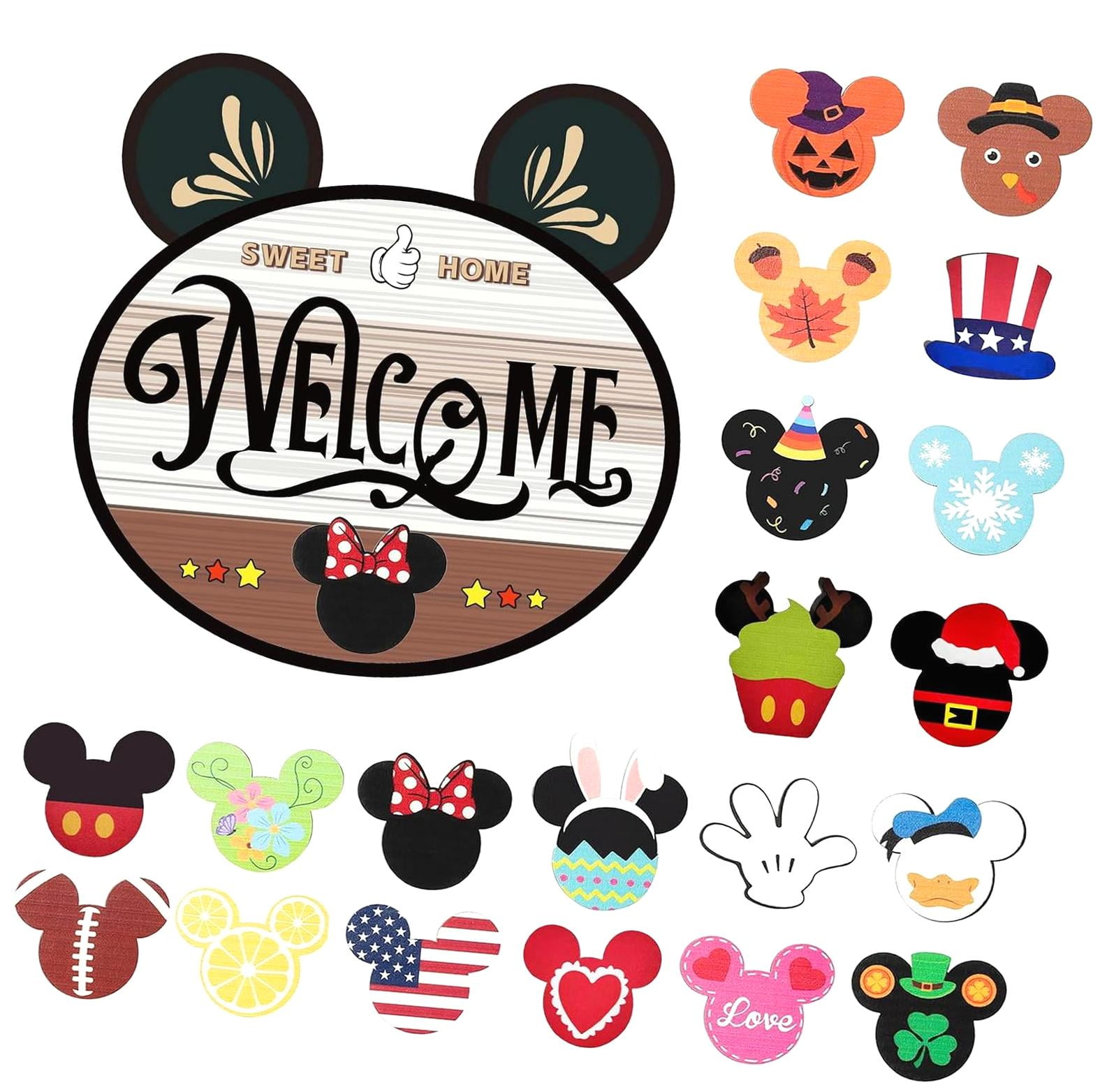 SJJ 15.7'' Adorable Mouse Seasonal Changeable Sign for Front Porch ...