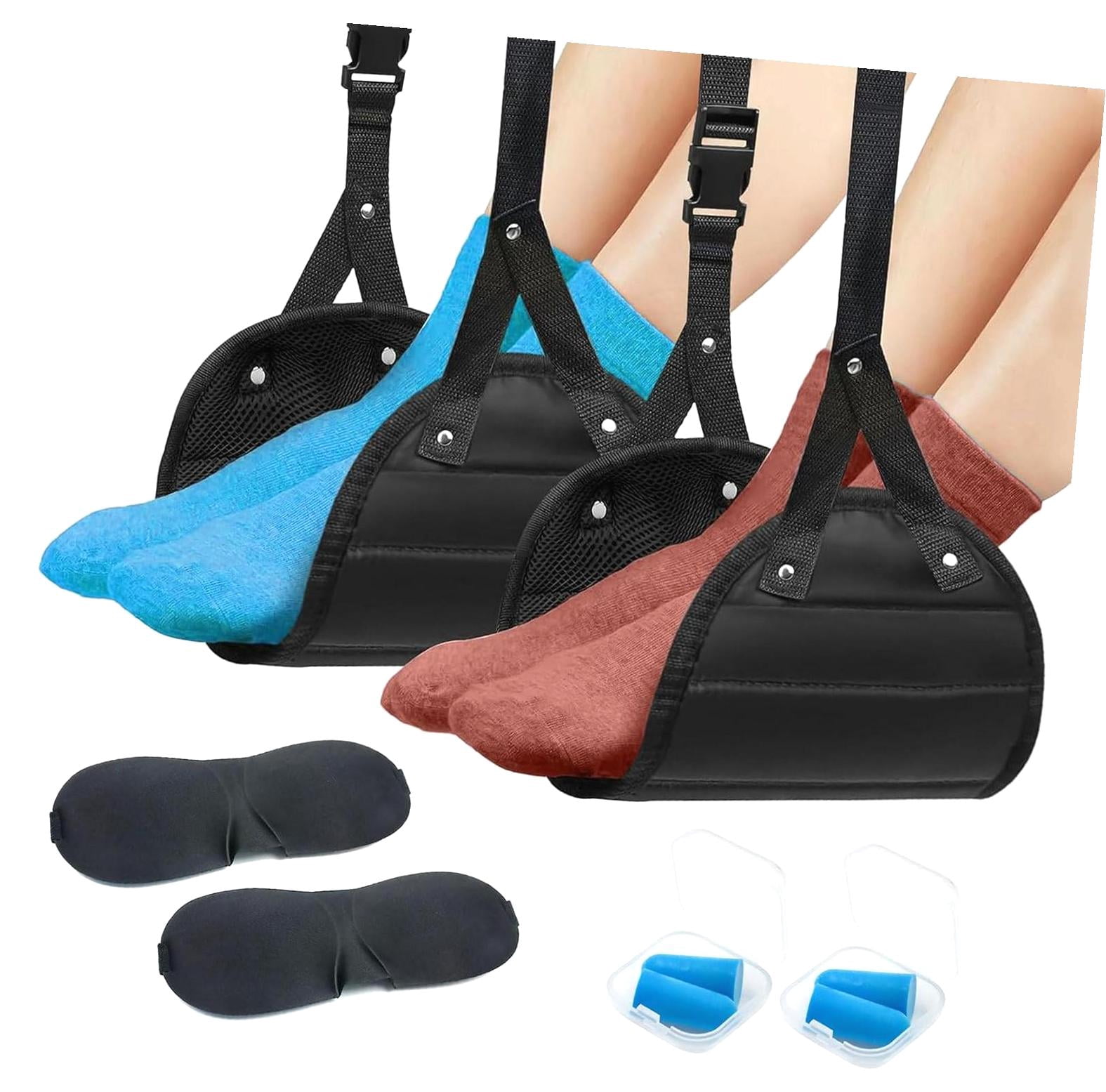 SJJ 2 Pack Foot Hammock for Plane Travel, Portable Airplane Foot Rest ...
