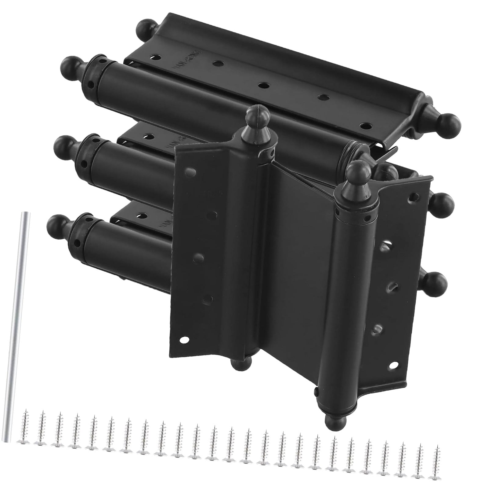 SJJ 2 Pairs 6 Inch Steel Double Action Hinges, Self Double Door Hinges ...
