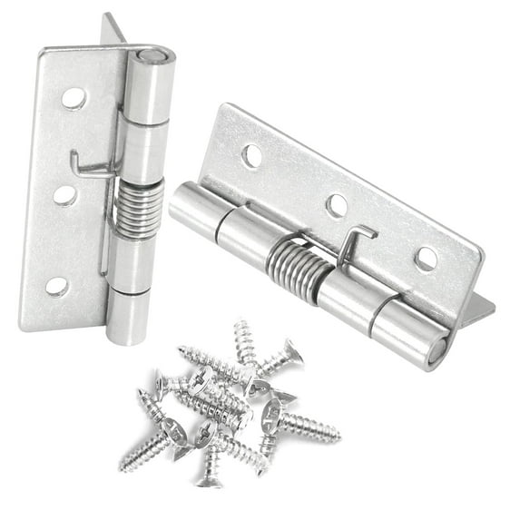 SJJ 2 Pieces Loaded Hinges 304 Steel Self- Door Hinges Automatic Hinges ...