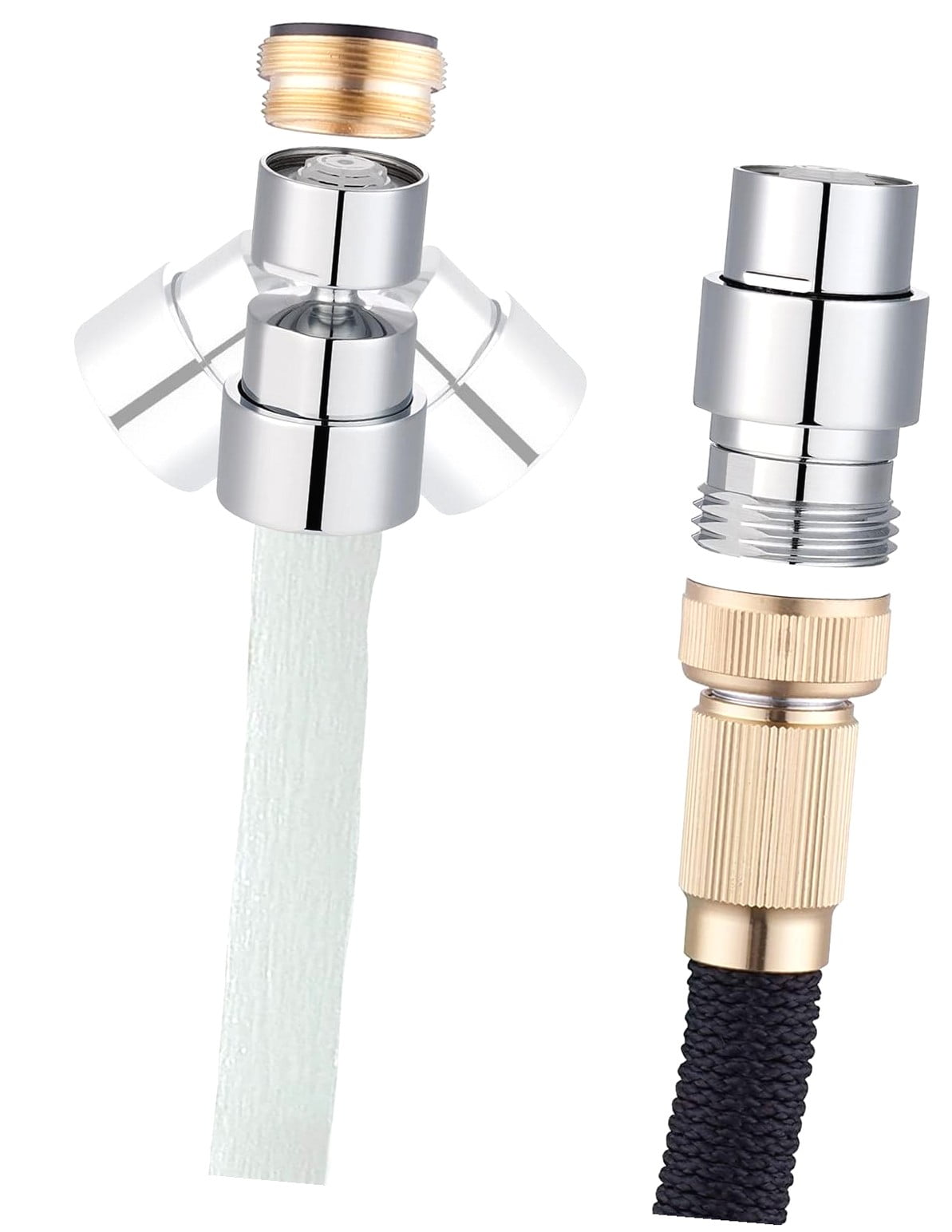 SJJ 2 in 1 Aerator with Adapter, Connect to /Other 3/4 Inch Thread Hose ...