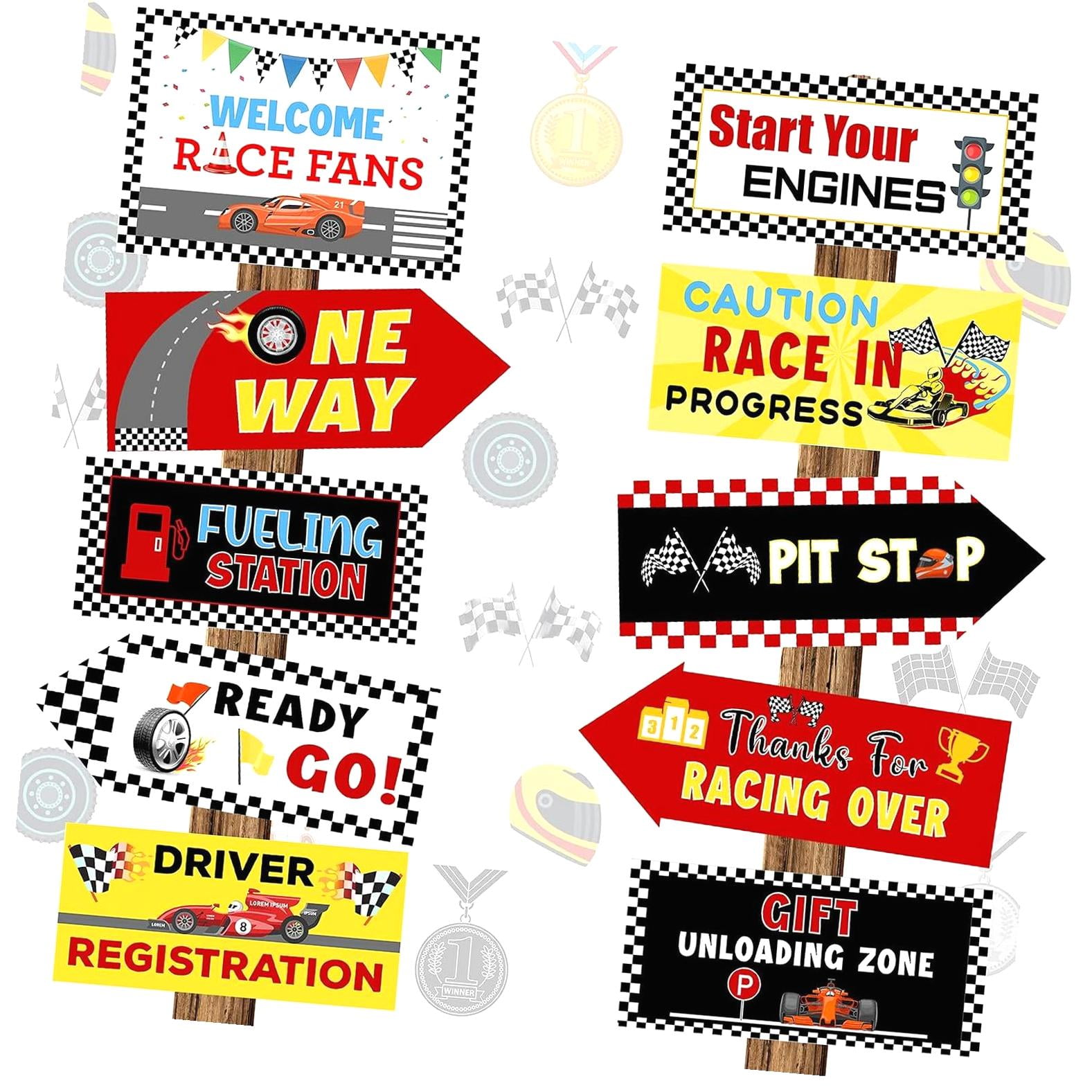 SJJ 20 Pieces Car Party Sign Car Party Themed Directional Signs Funny ...