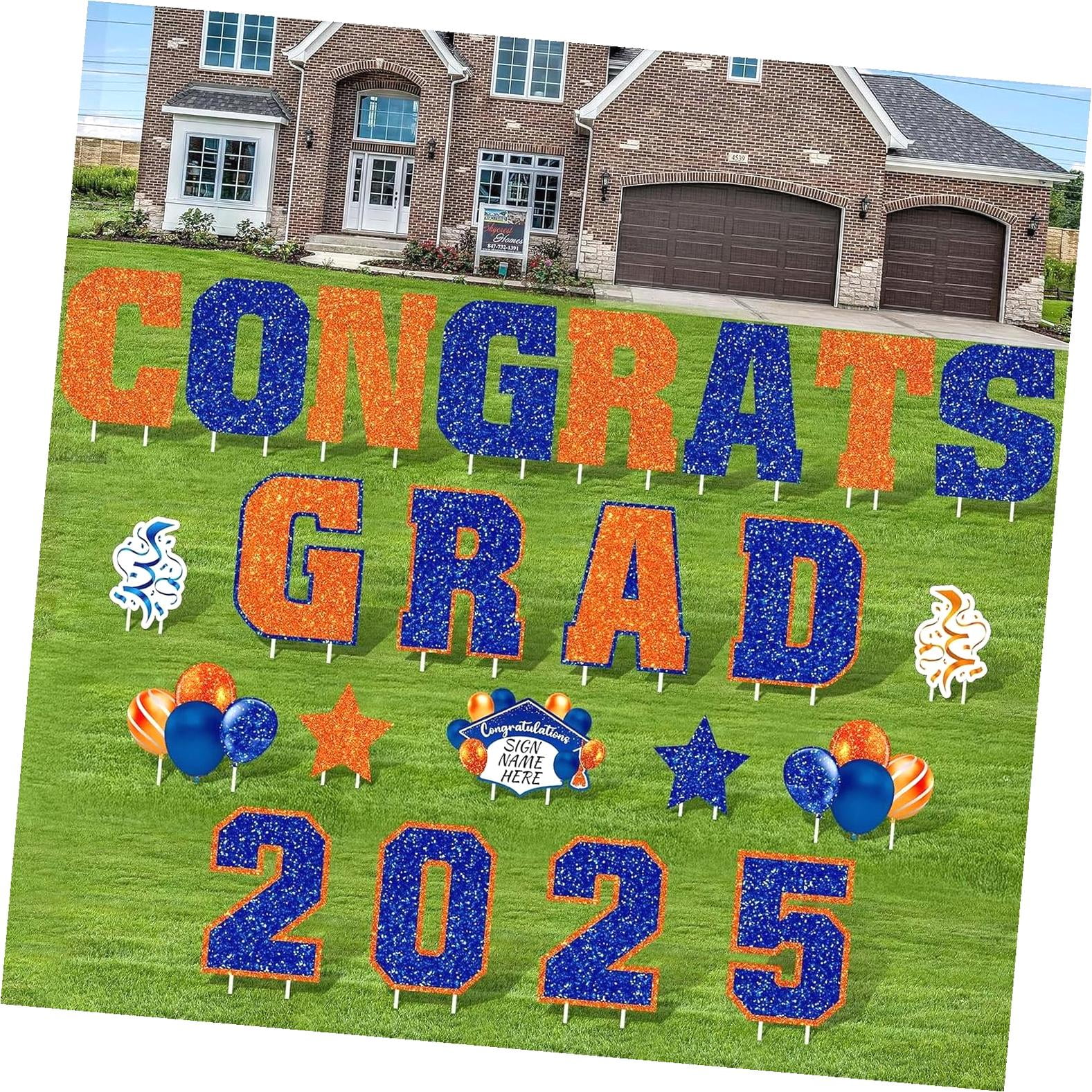 SJJ 23 Pcs Graduation Yard Sign Decorations 2025 Congrats Graduation ...