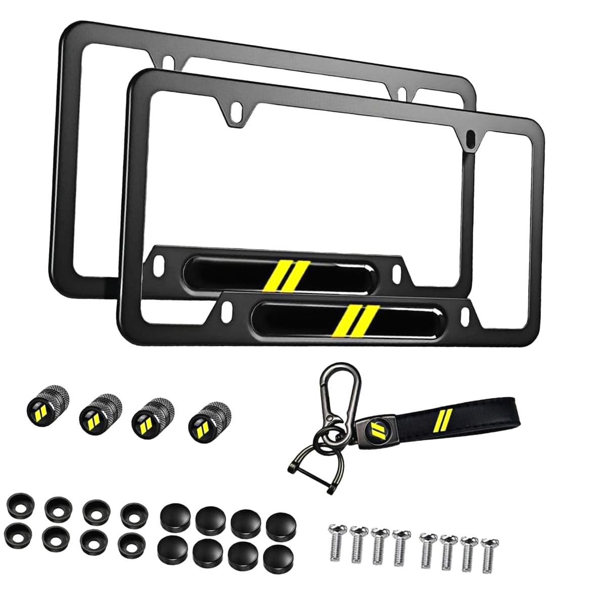 SJJ 2PCS License Plate Aluminum Alloy Car License Plate Holders with ...
