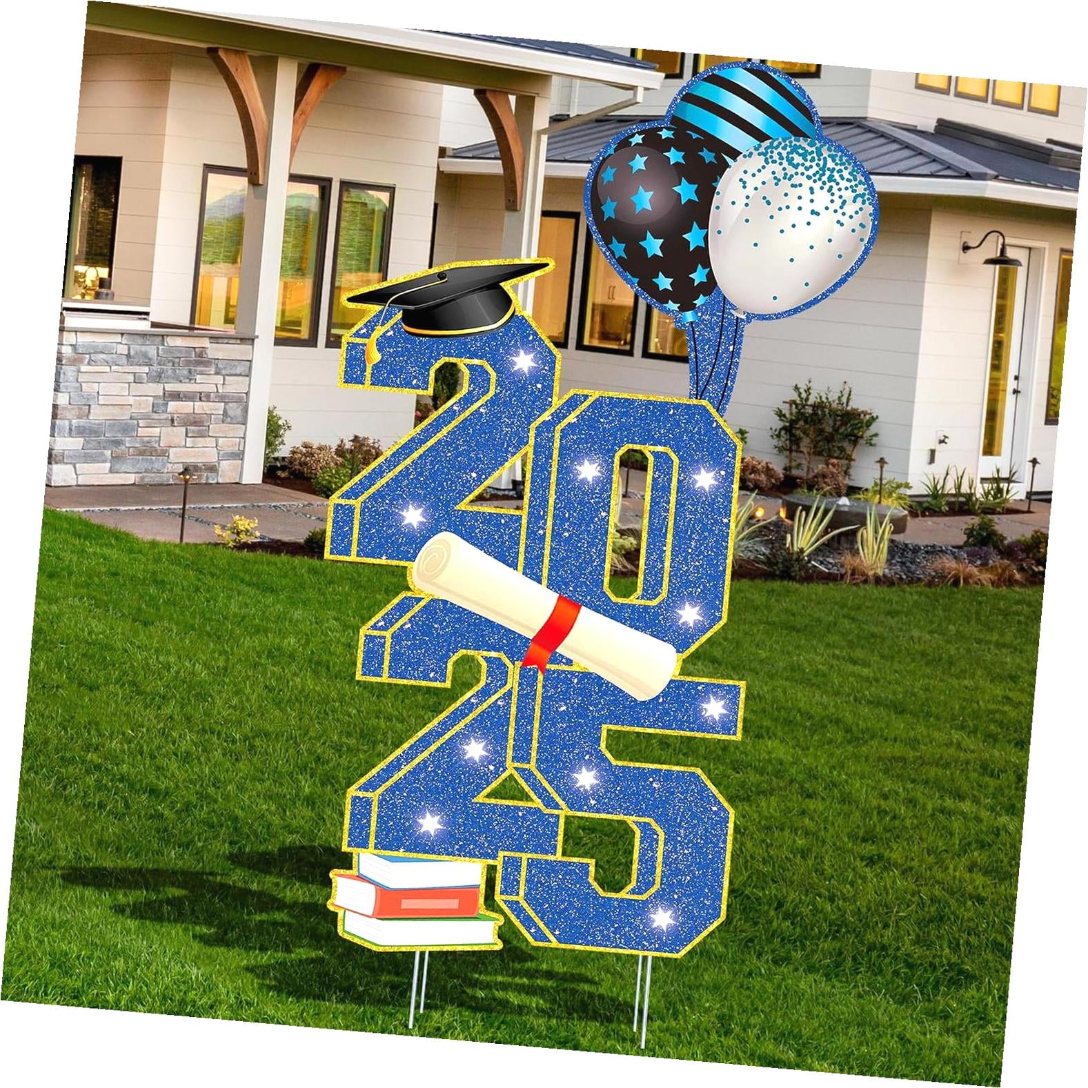 SJJ 3.5FT Large Class 2025 Graduation Yard Sign Yard Decorations ...