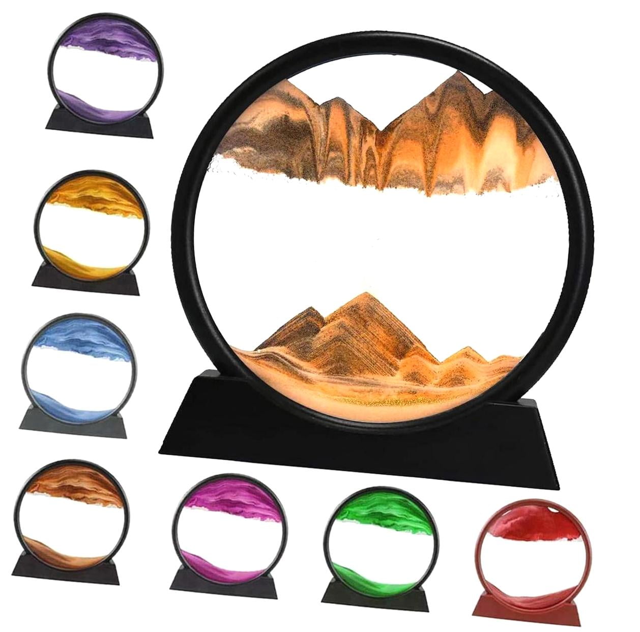 SJJ 3D Dynamic Sand Art Liquid Motion, Rotating Sand Art Image Circular ...