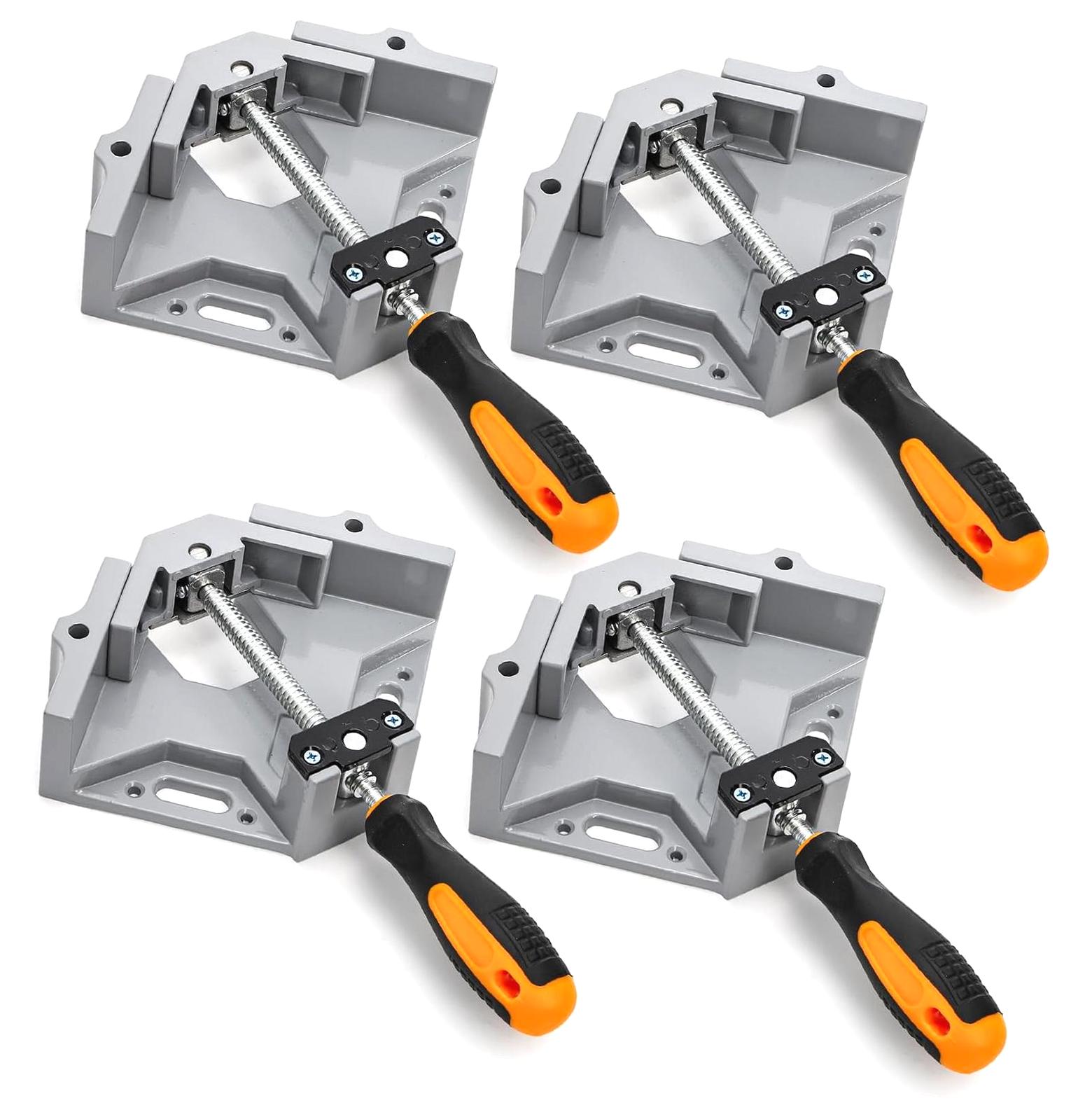 SJJ 4 Pack 90 Degree Angle Clamps, Adjustable Aluminum Alloy Swing Jaw ...