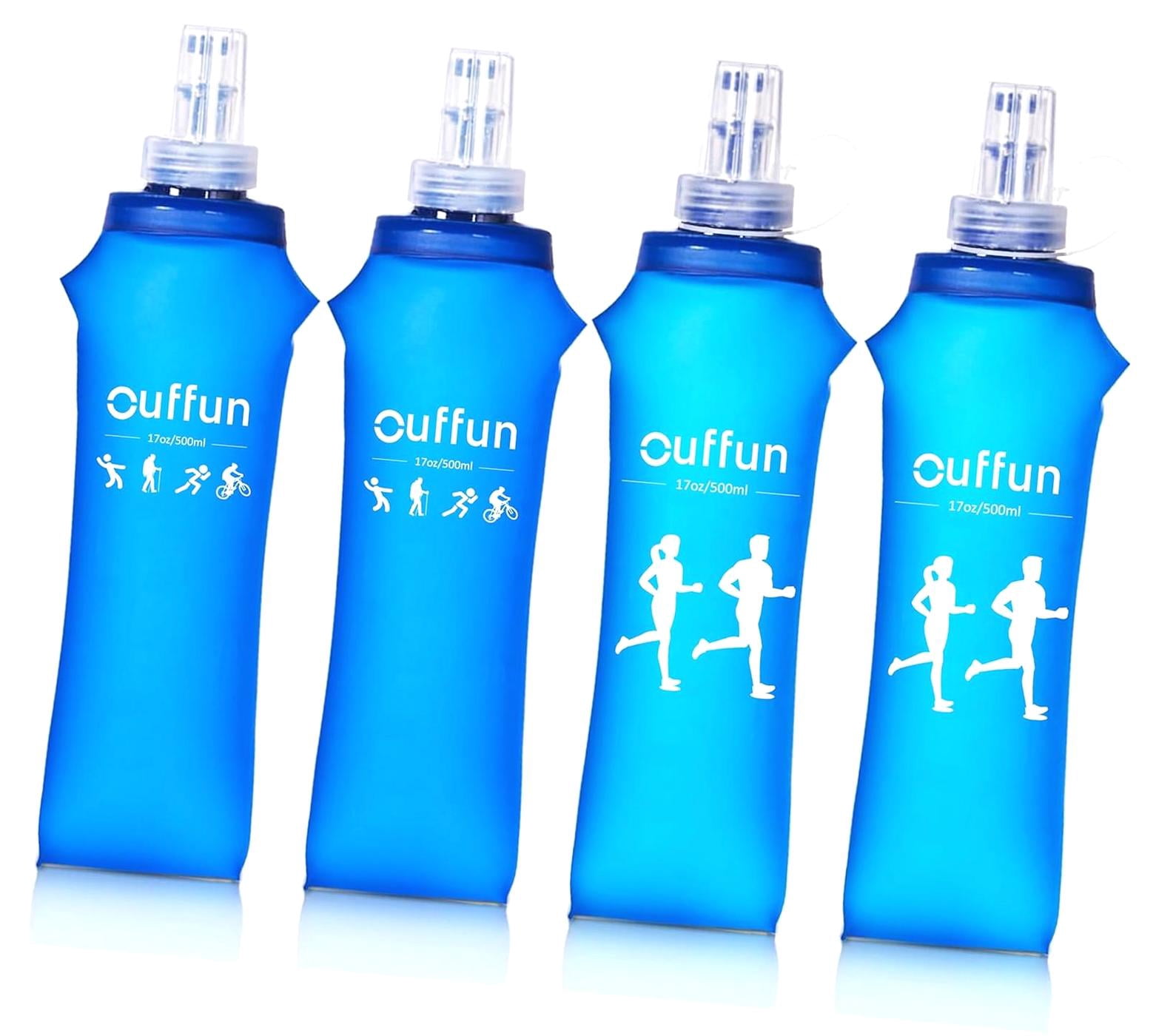 SJJ 4 Pack Soft Water Bottle, 17oz/500ml Soft Flask Bottles for ...